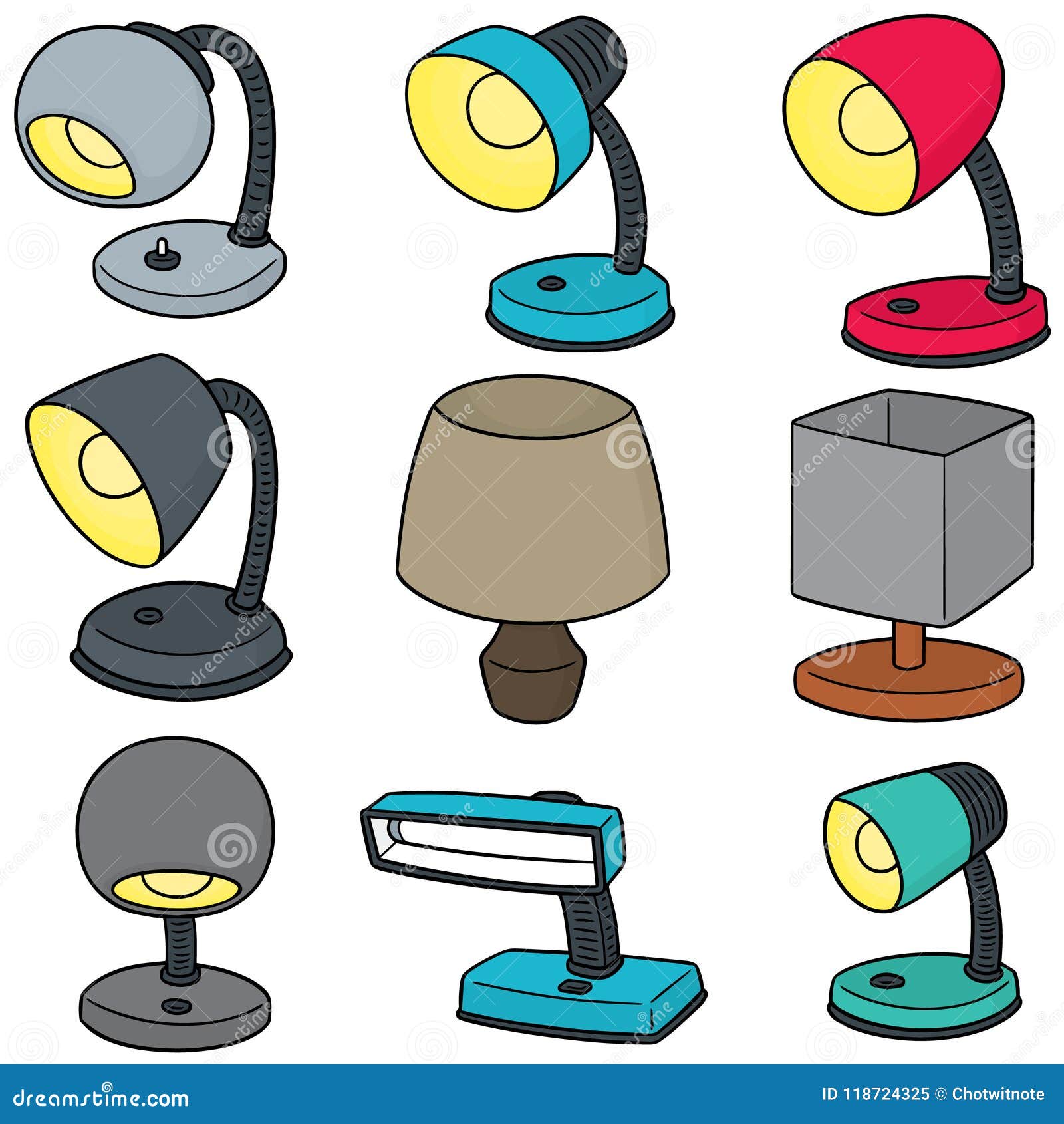 Vector set of lamp stock vector. Illustration of modern - 118724325