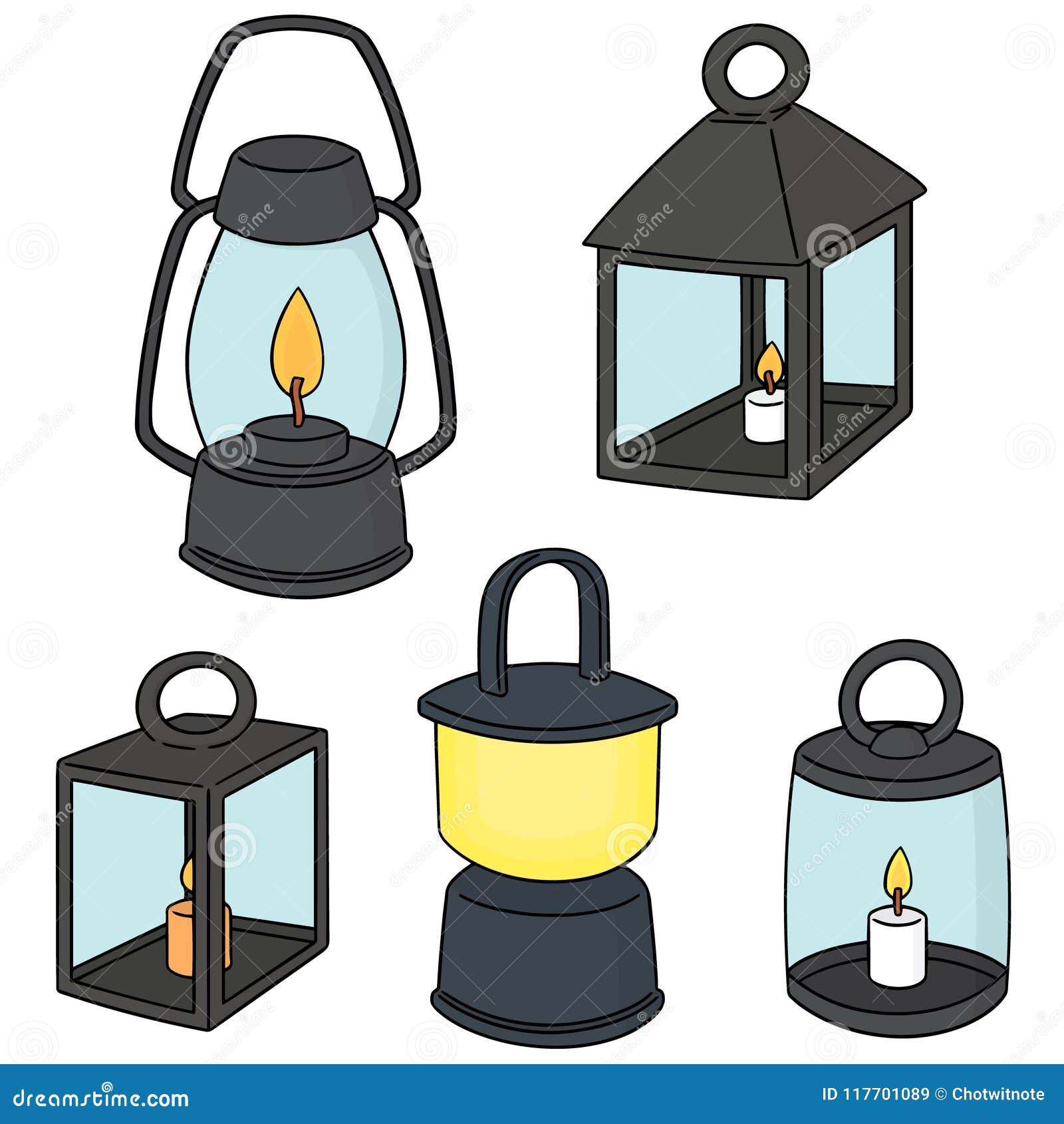 Vector set of lantern stock vector. Illustration of decor - 117701089