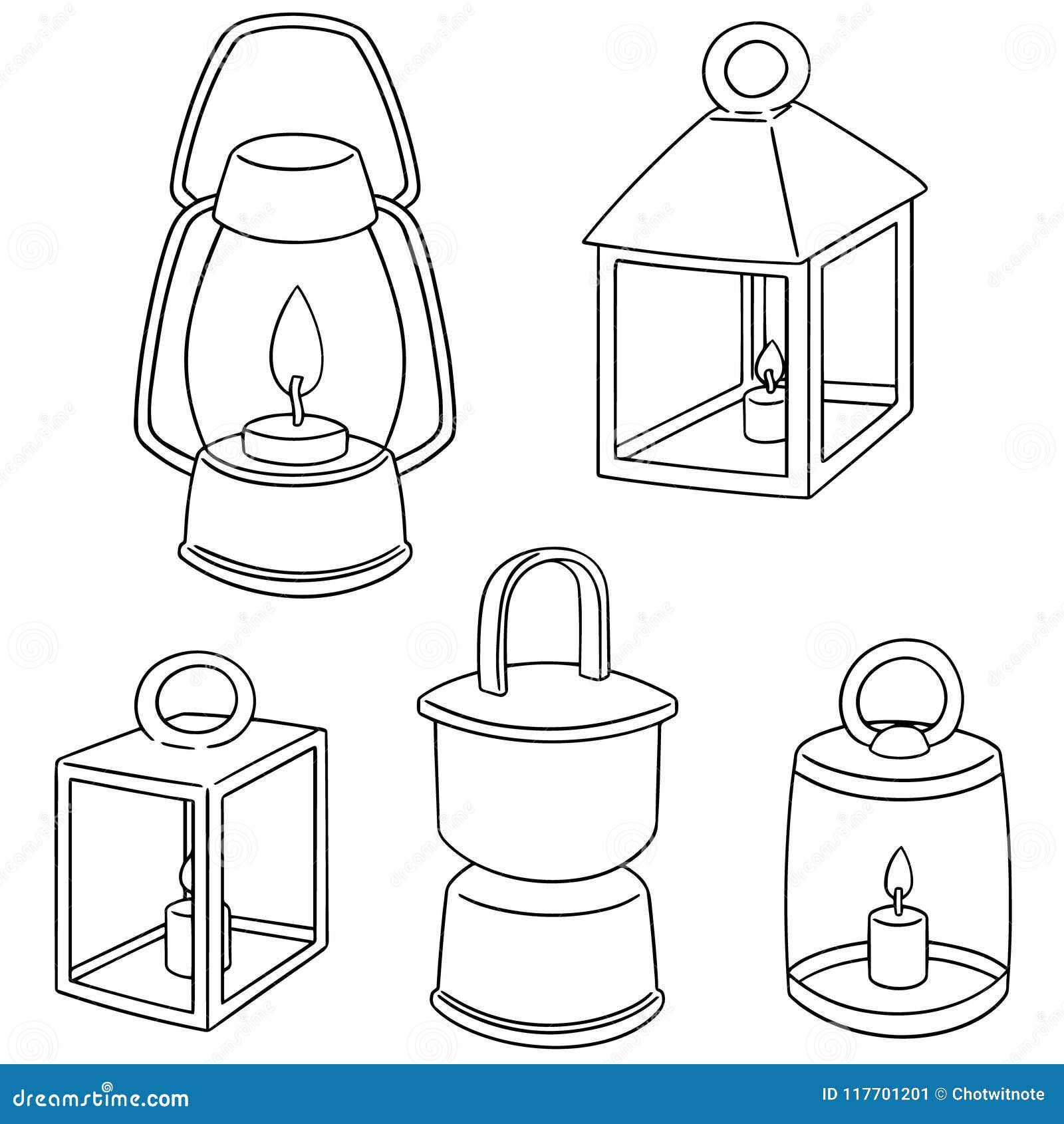 Vector set of lantern stock vector. Illustration of festive - 117701201