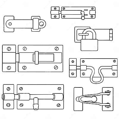 Vector set of latch stock vector. Illustration of ancient - 117691301