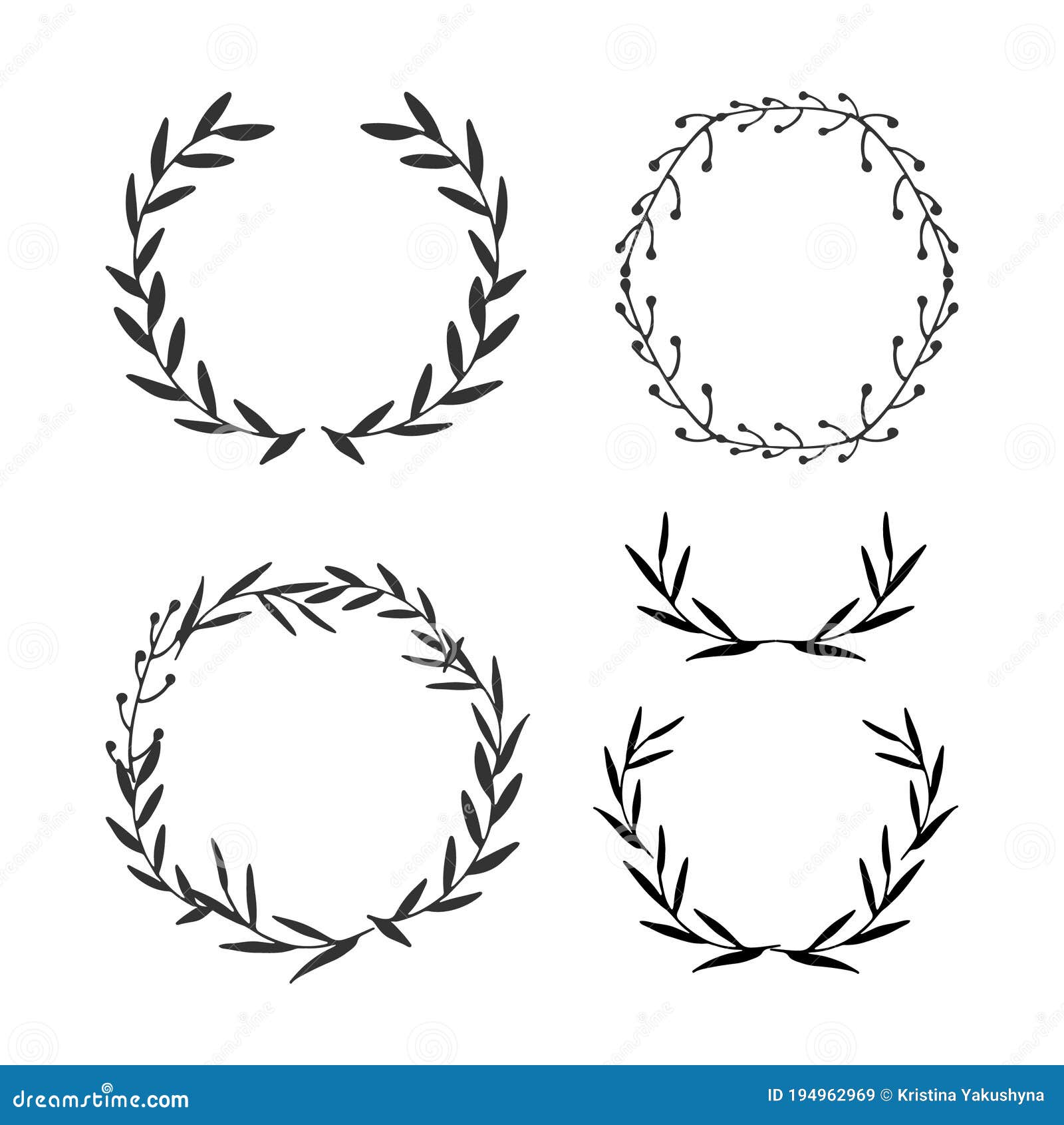 Vector Set of Leaf Frames. Decorative Leaf Elements Stock Illustration ...