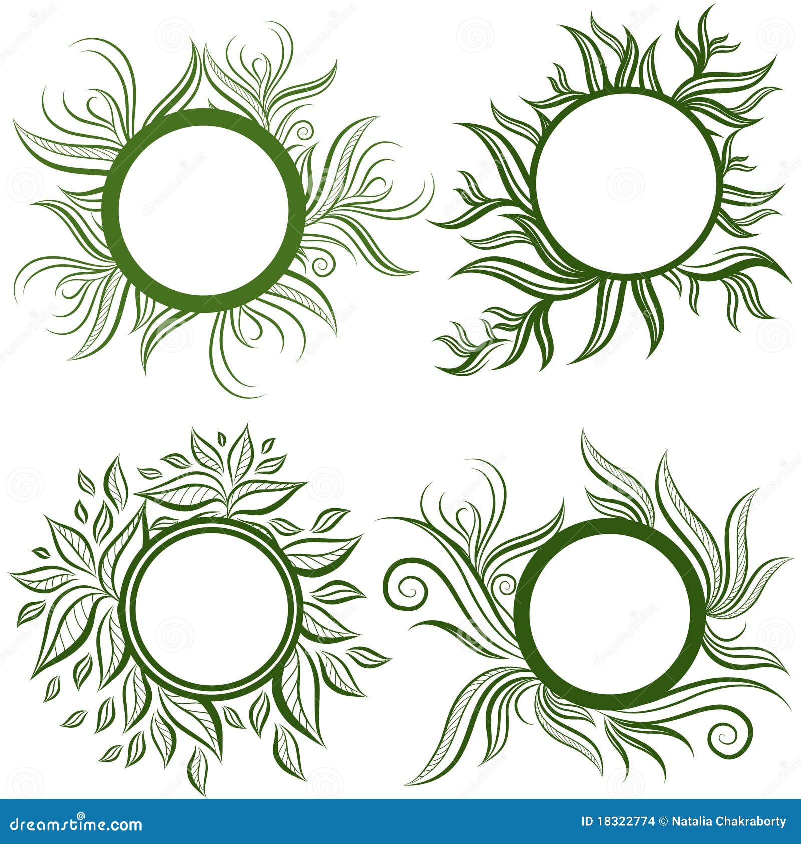 Vector set of leafs frames stock vector. Illustration of leaf - 18322774