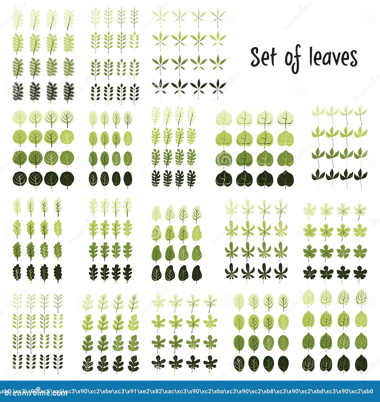 Vector Set of Leaves. Cartoon Leaf Illustration. Stock Vector ...