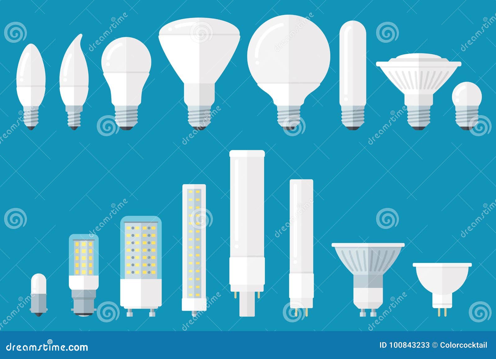 Led Bulbs stock vector. Illustration of shape, collection - 100843233