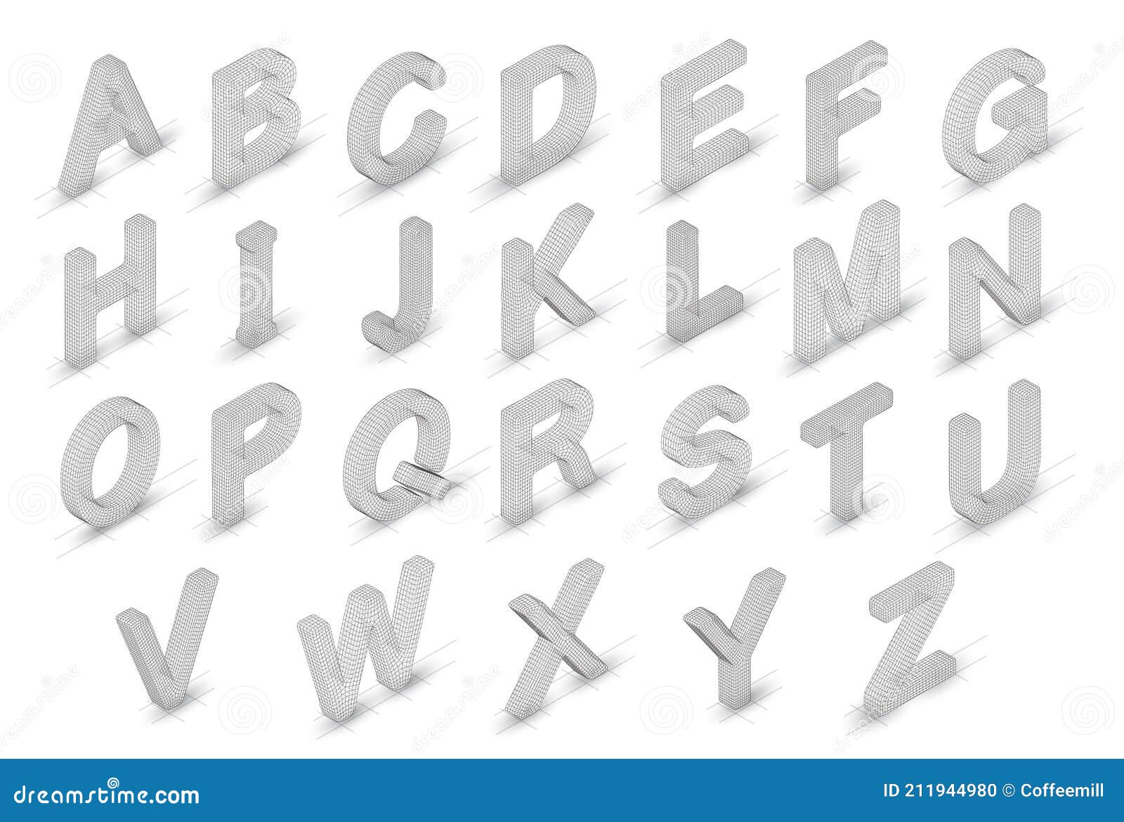 Vector Set of Letters, Ready Alphabet. 3d Style Stock Vector ...