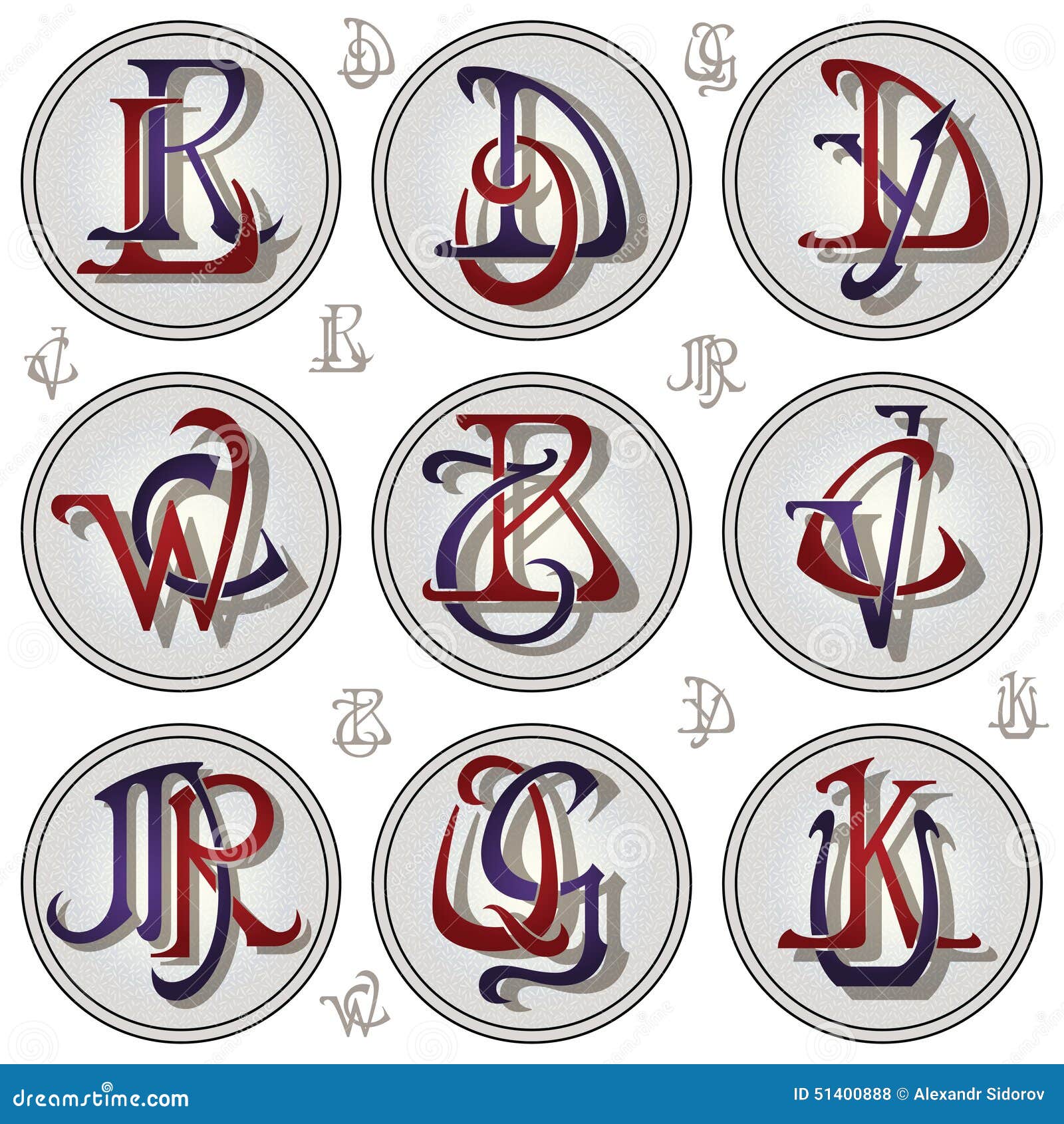 Interlocking Monogram Alphabet