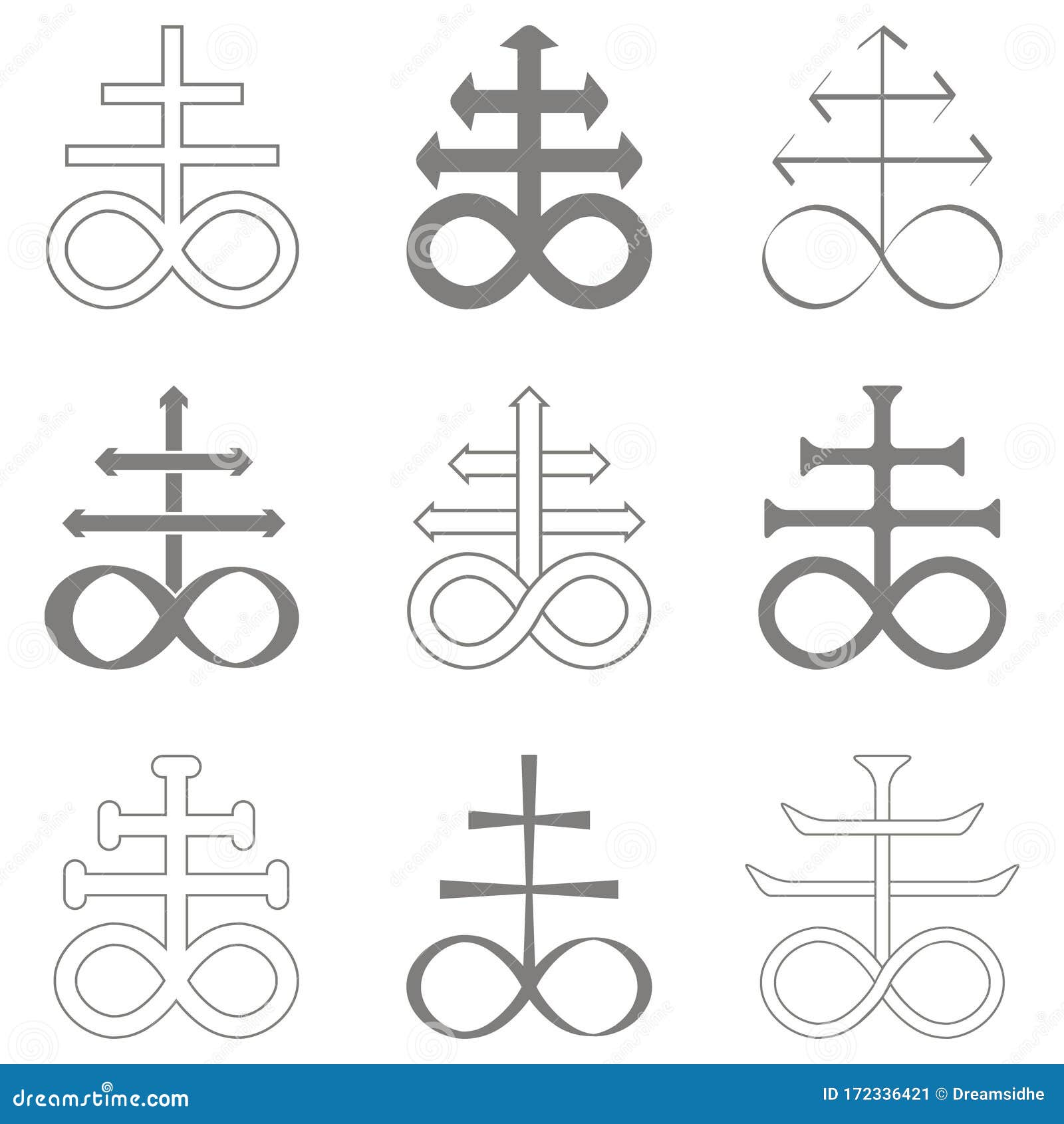 Vector Set with Leviathan Cross Stock Vector - Illustration of esoteric ...