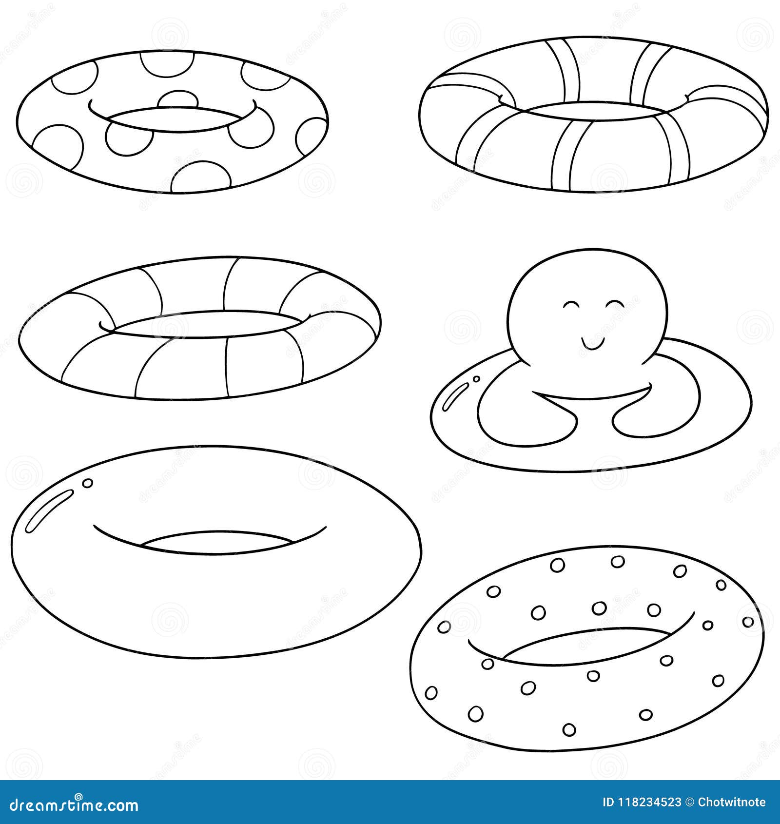 Vector set of life ring stock vector. Illustration of lifesaver - 118234523