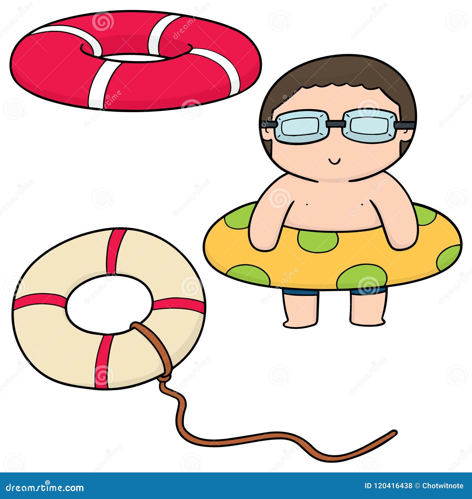 Vector set of life ring stock vector. Illustration of lake - 120416438