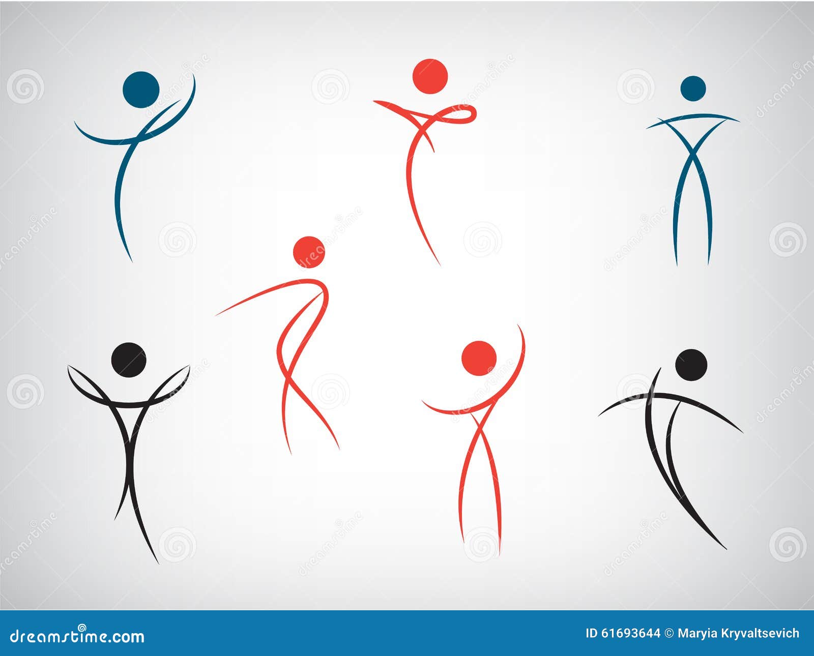 Vector Set of Line Man, Human Shapes. Use for Stock Vector ...