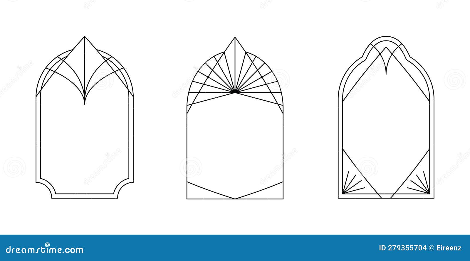 Vector Set of Linear Minimalistic Aesthetic Frames and Borders with ...