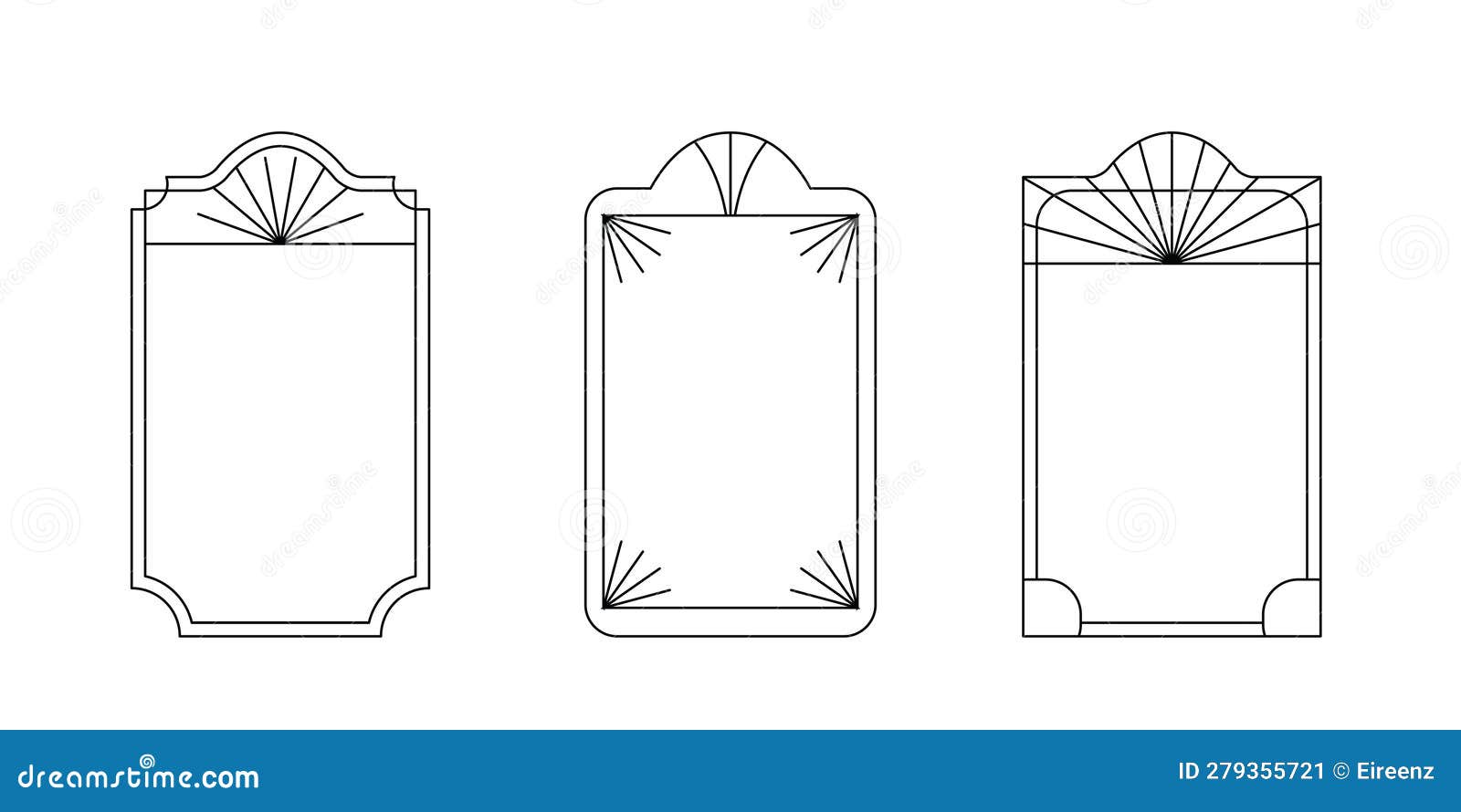 Vector Set of Linear Minimalistic Aesthetic Frames and Borders with ...