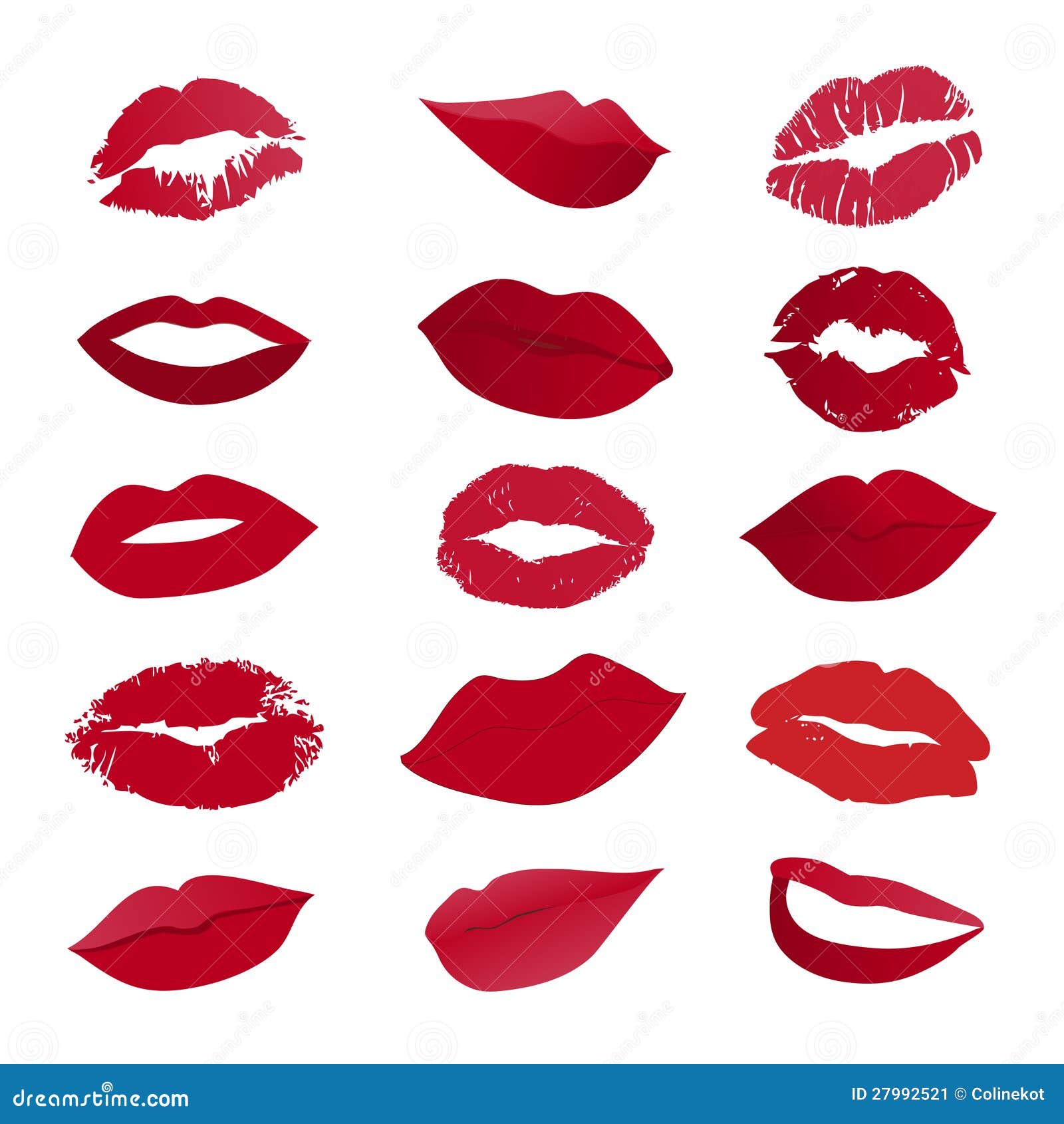 Vector set of lips stock vector. Illustration of female - 27992521