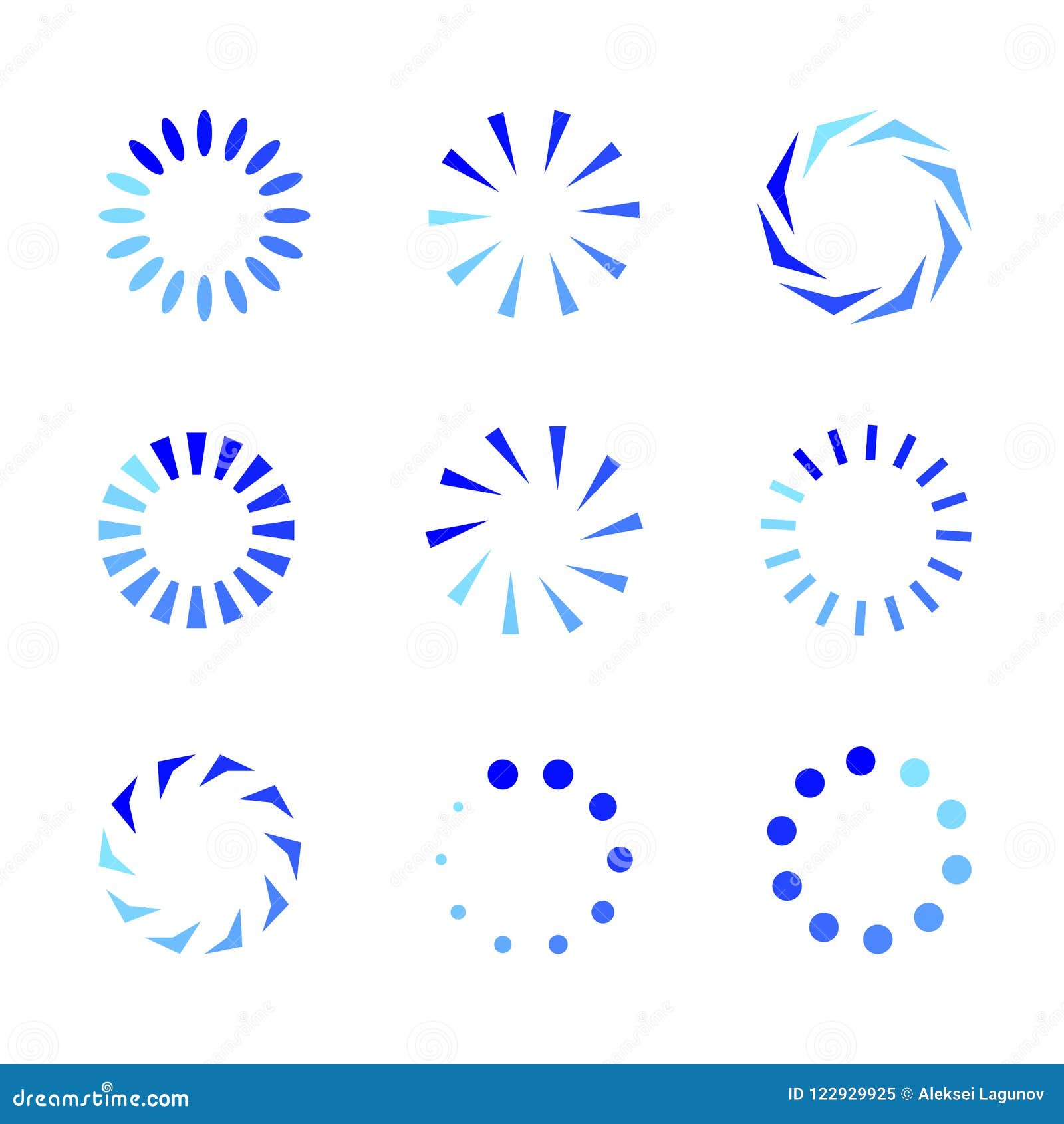 Vector Set of Loading Icons, Circle Shapes Flat Design Gradient Colored ...