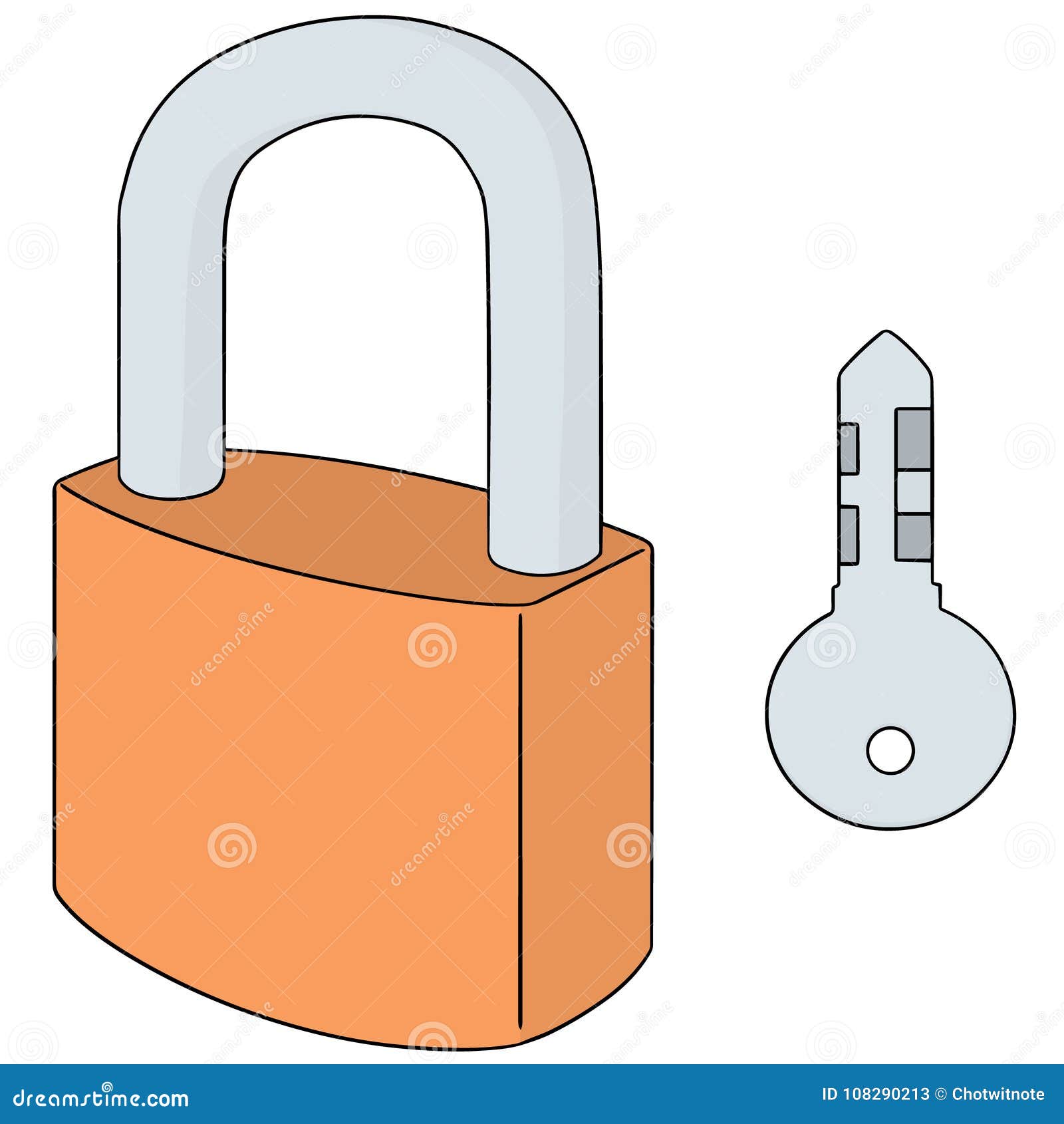Vector set of lock and key stock vector. Illustration of line - 108290213
