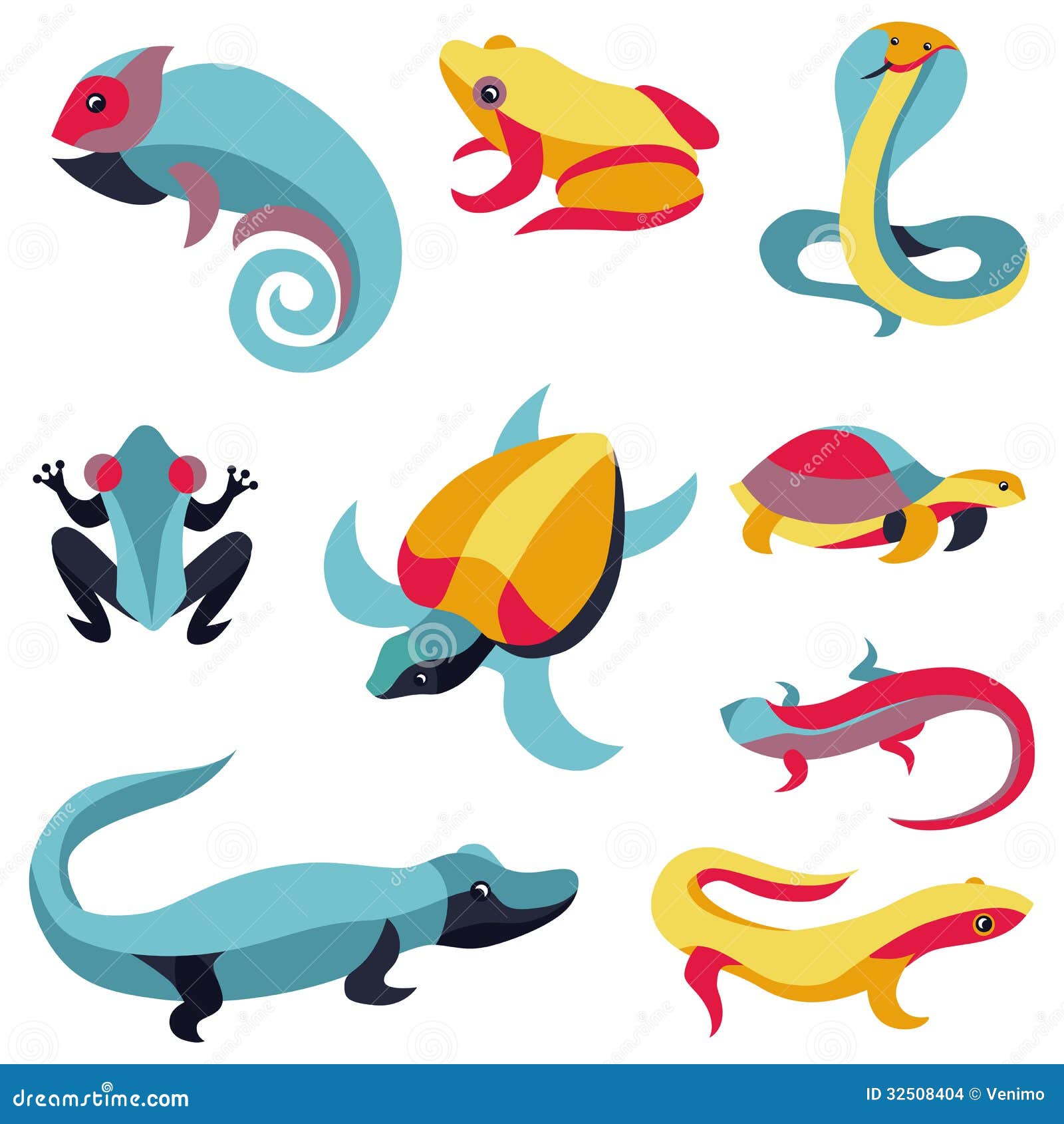 Vector Set of Logo Design Elements - Reptiles Stock Vector ...