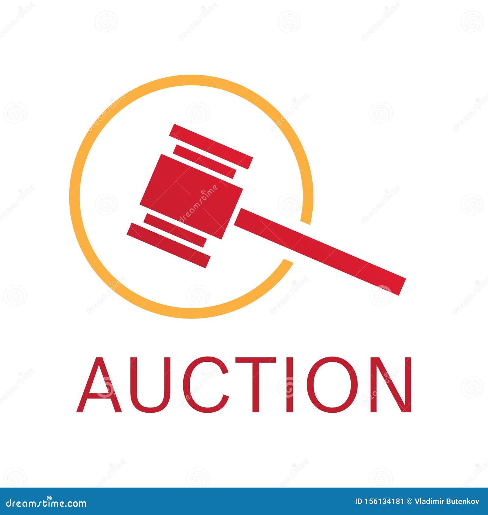 Vector Set of Logos for Bidding and Auctions Stock Illustration ...