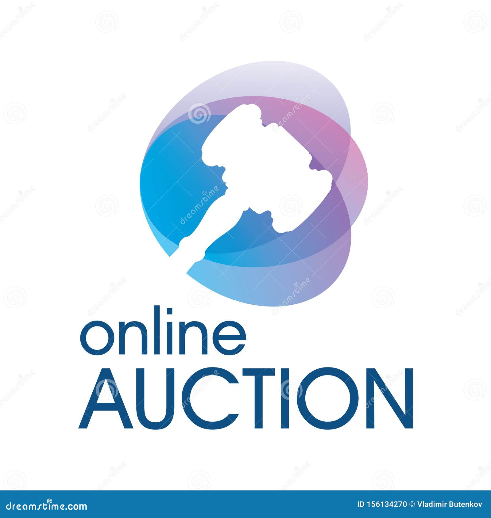 Vector Set of Logos for Bidding and Auctions Stock Illustration ...