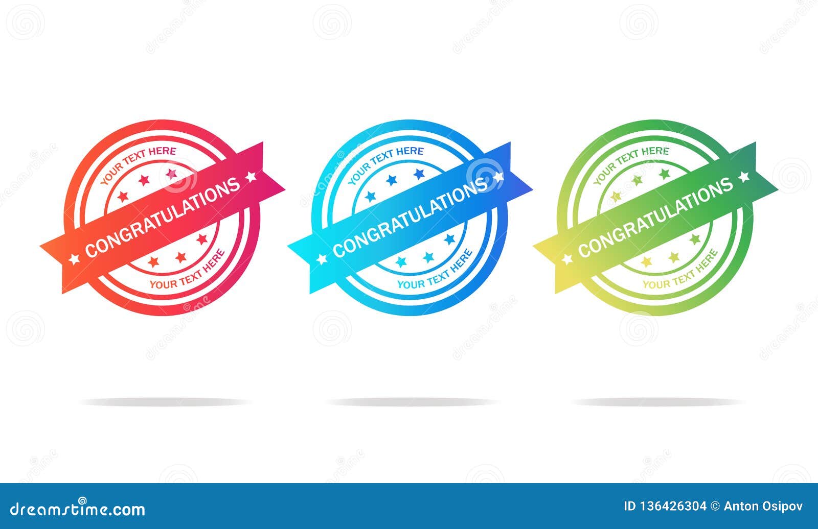 Vector Set of Logos Congratulation Stock Illustration - Illustration of ...