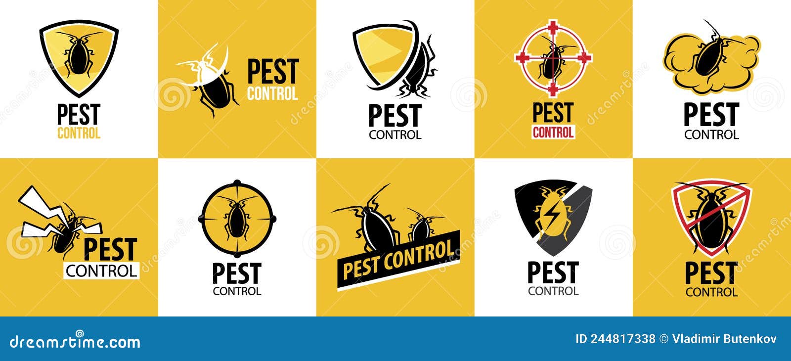Vector Set of Logos for Pest Control Company Stock Vector ...