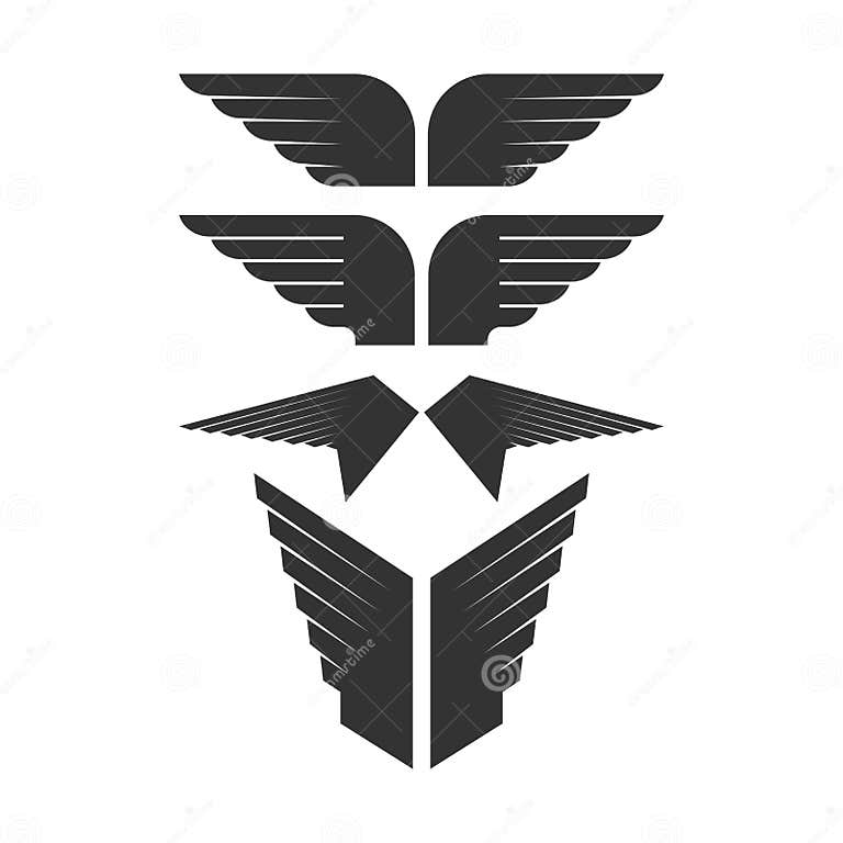 Vector Set of Logos of Wings Stock Vector - Illustration of olive, logo ...
