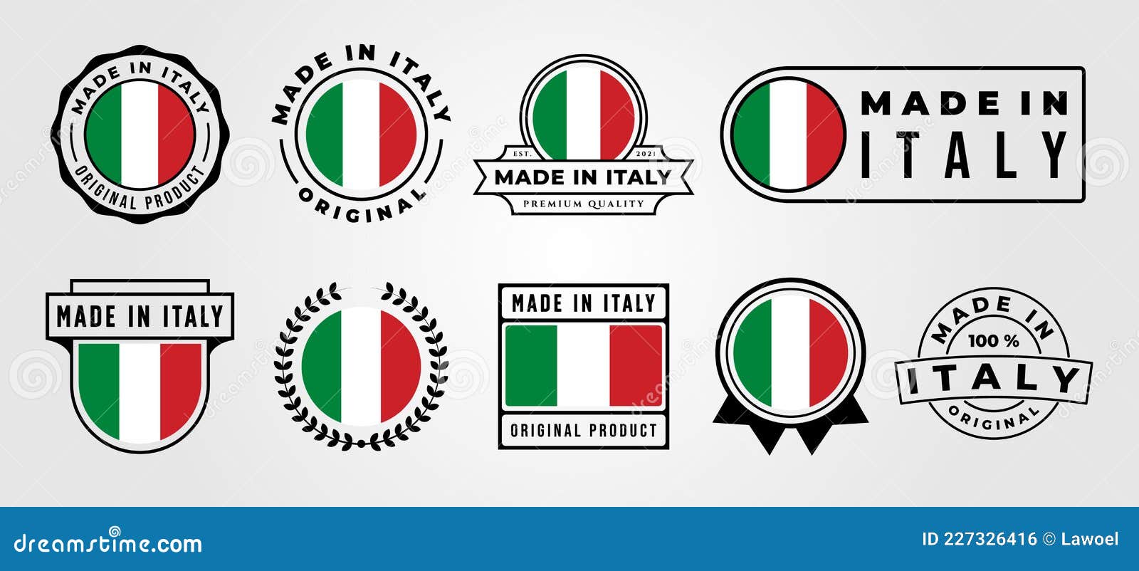 Vector Set of Made in Italy Label Badge Bundle Symbol Illustration ...