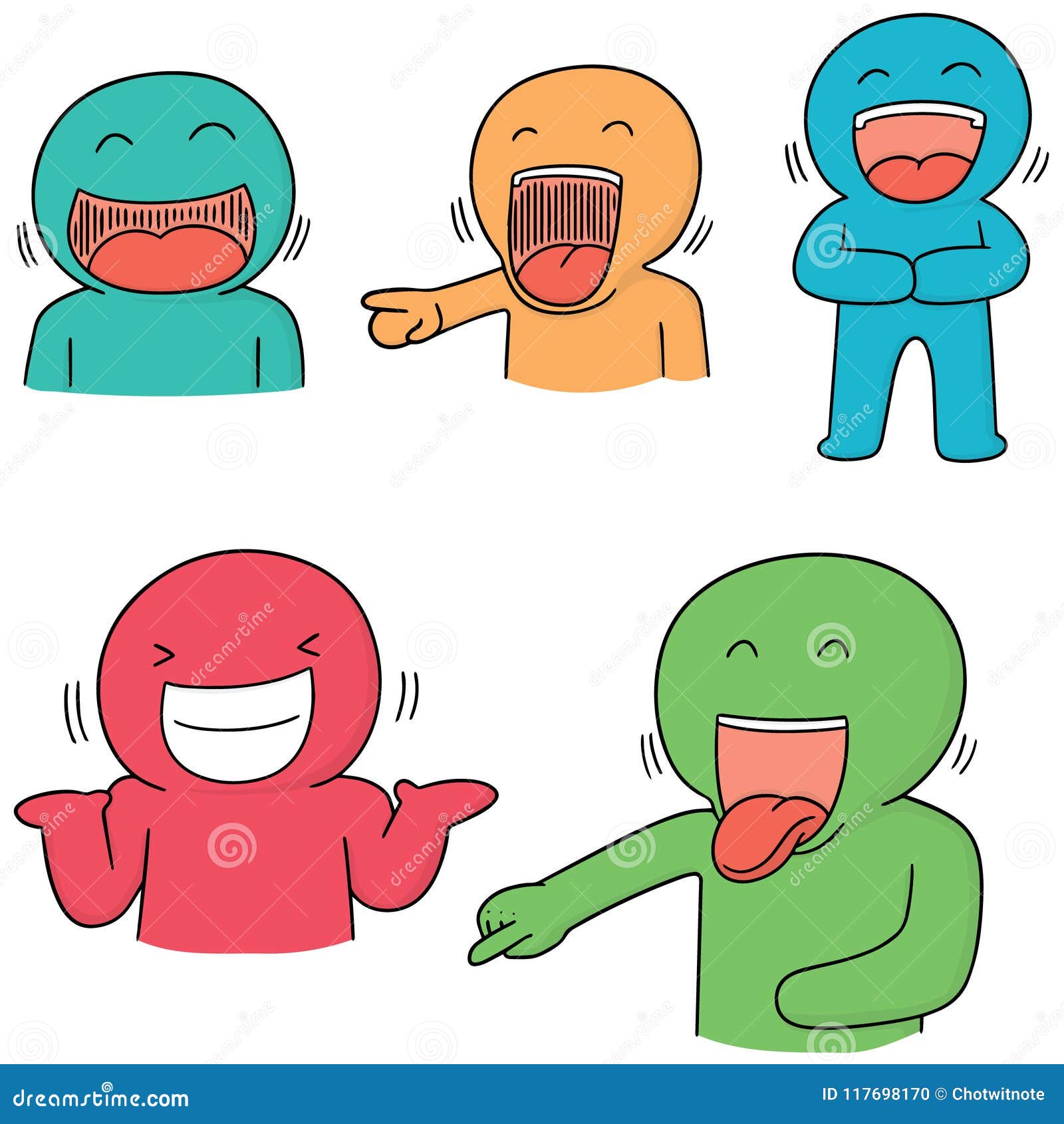Vector set of man laughing stock vector. Illustration of artwork ...