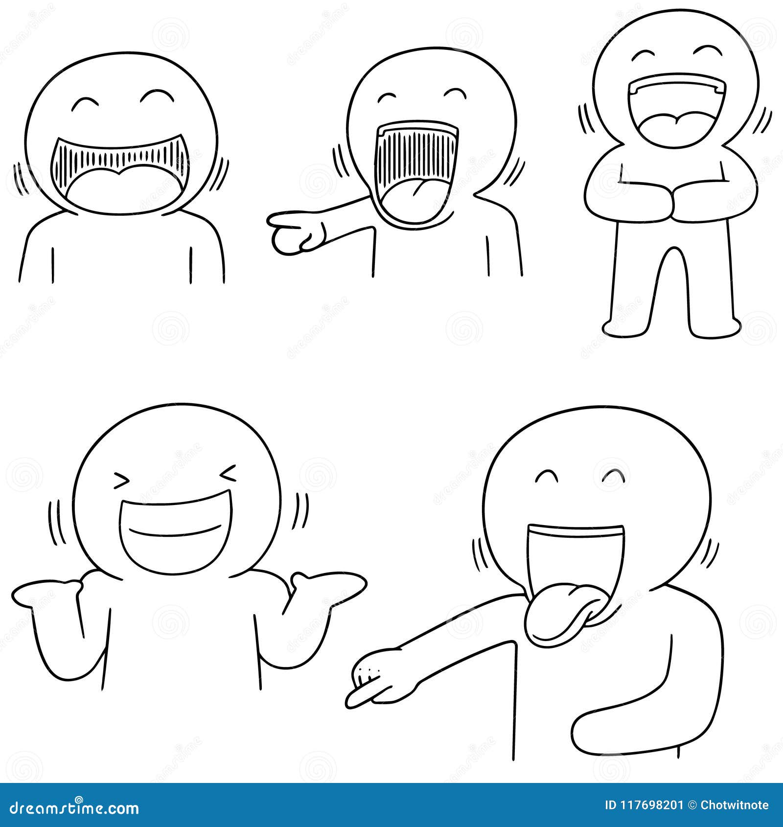 Vector set of man laughing stock vector. Illustration of happy - 117698201