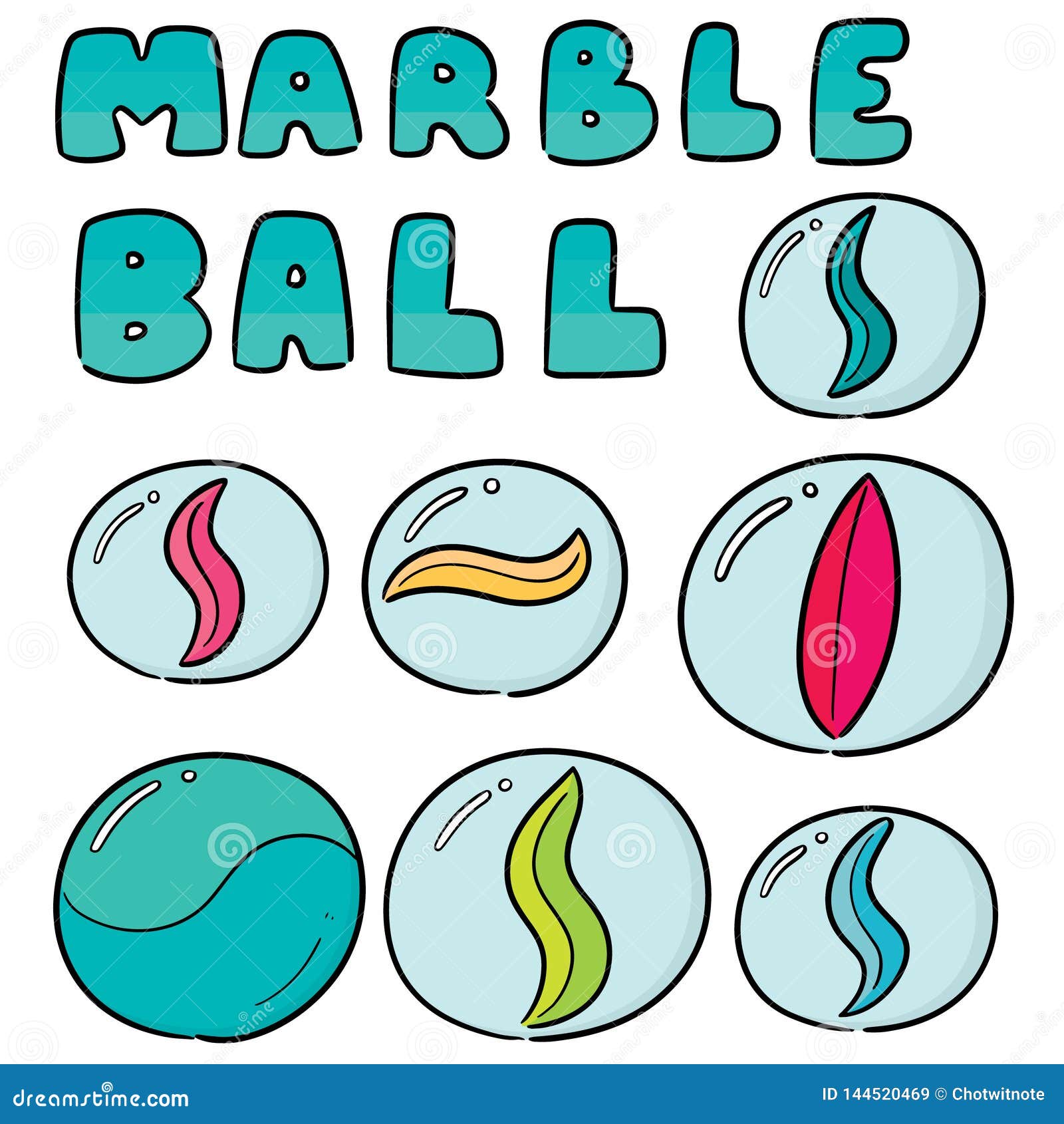 Vector set of marble ball stock vector. Illustration of cartoon - 144520469