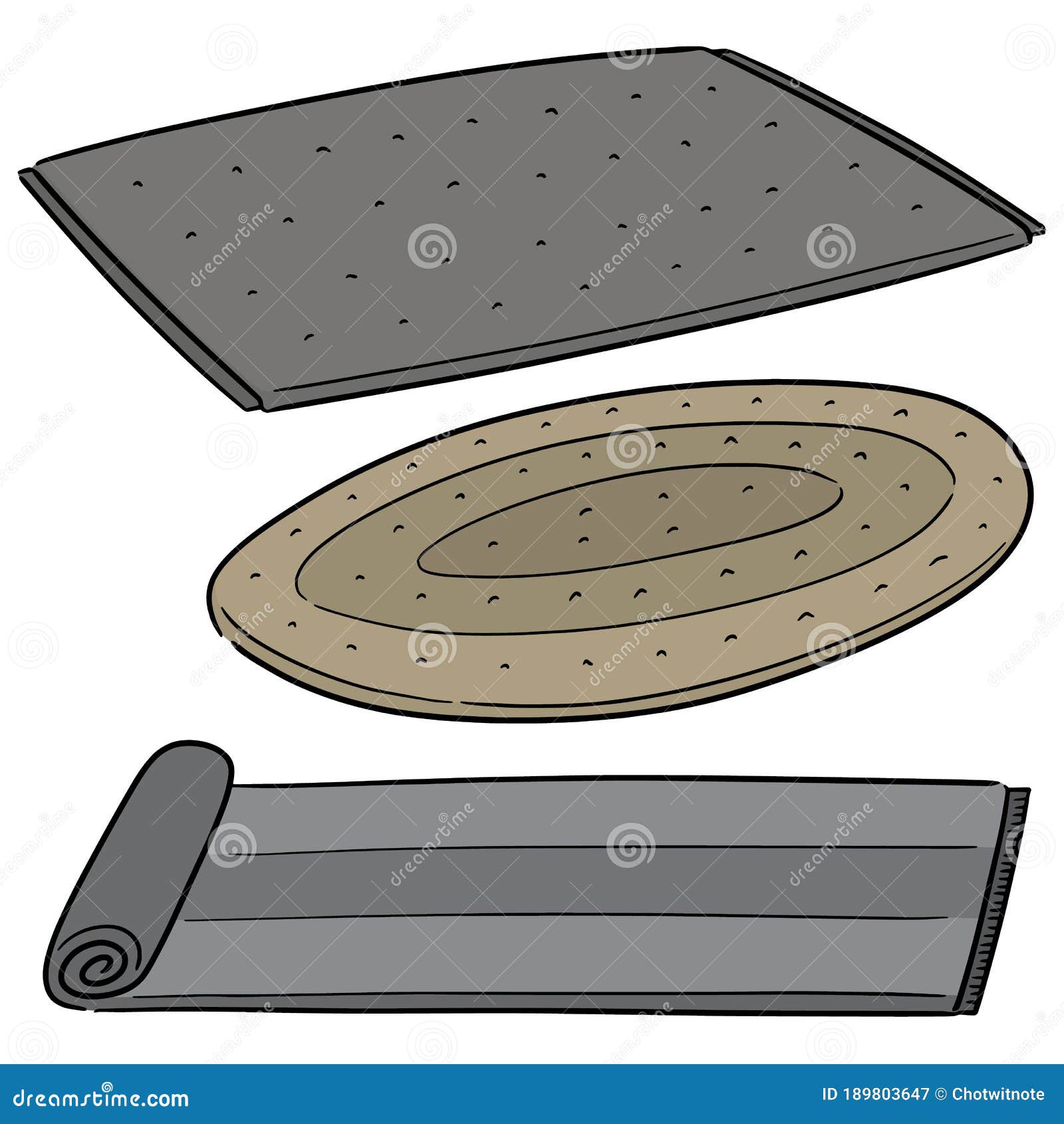 Vector set of mat stock vector. Illustration of floor - 189803647