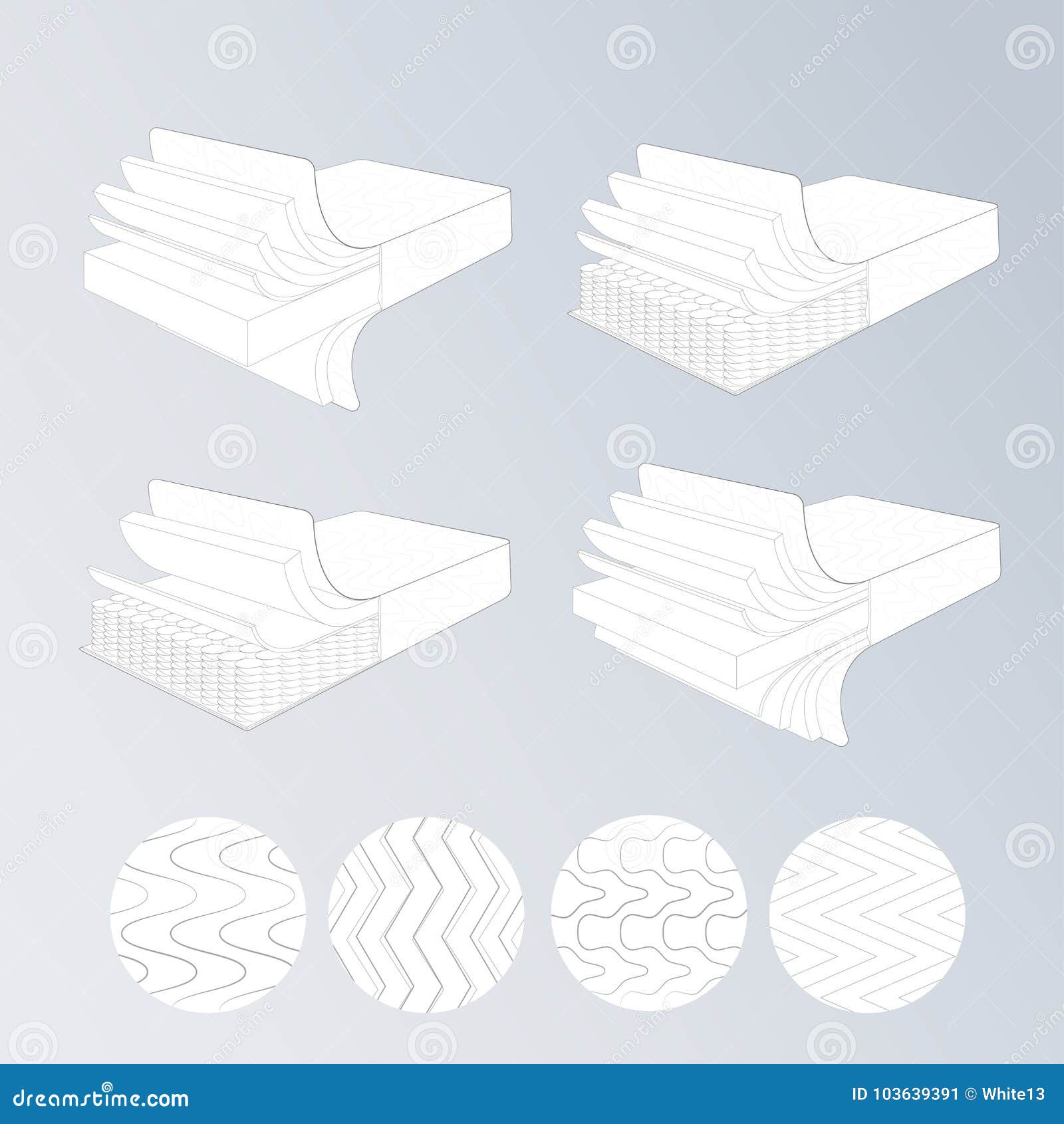 Vector Set Mattress Section on Layers Stock Vector - Illustration of ...