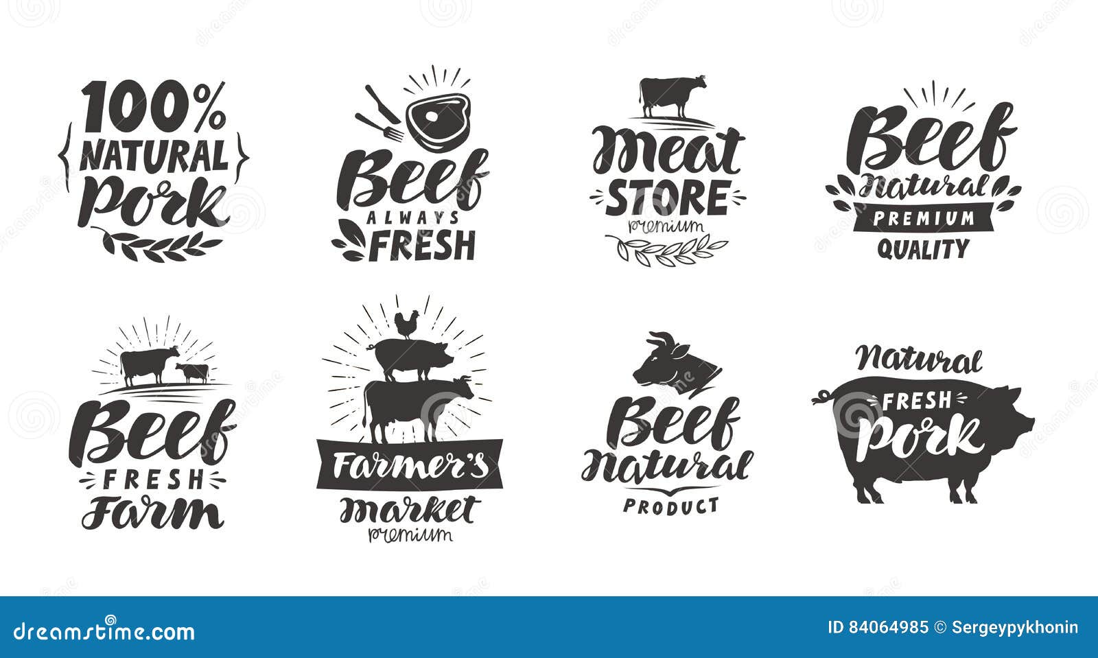 Vector Set of Meat Labels, Badges and Icons. Collection Elements for ...