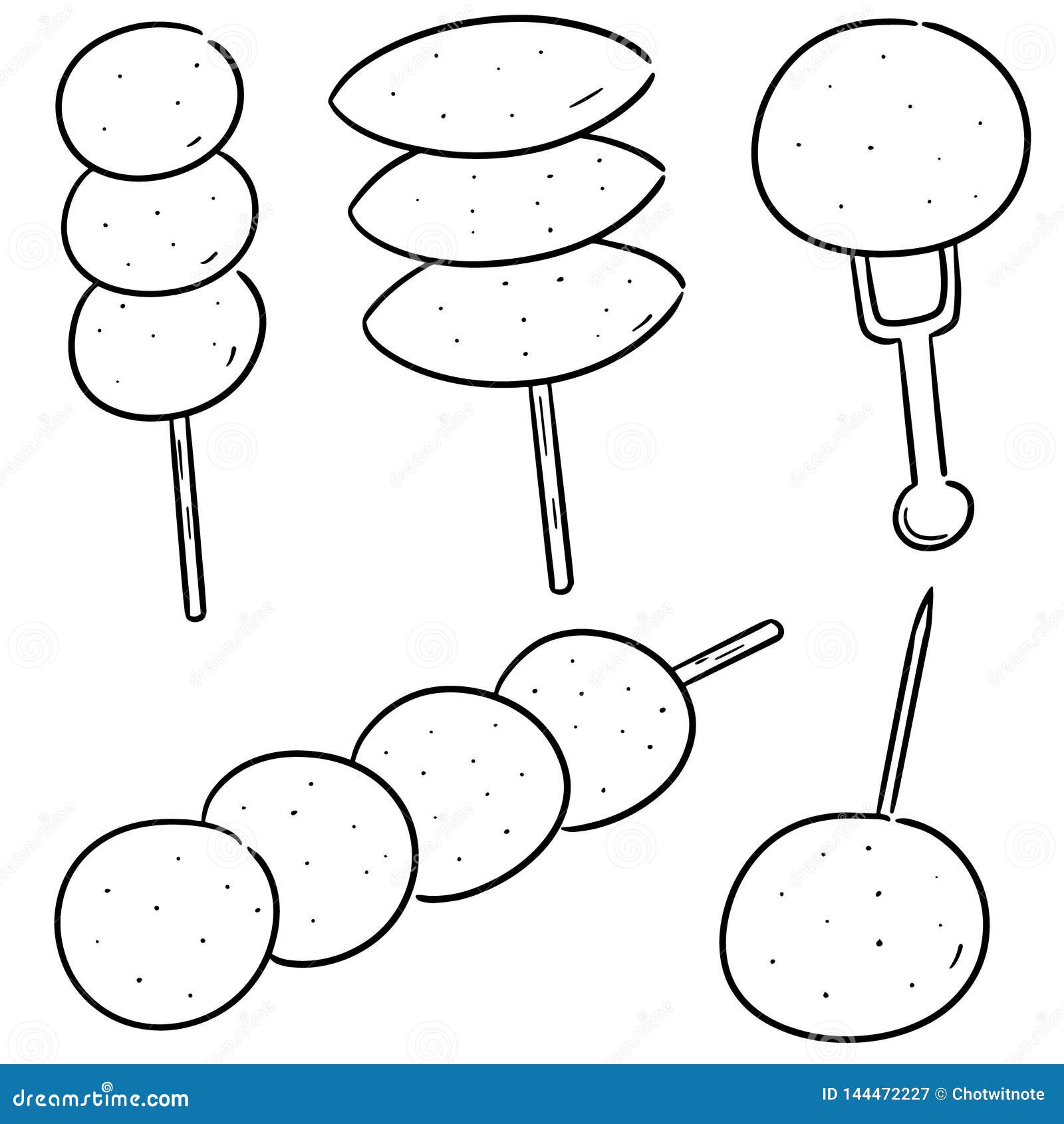 Vector Set Of Meatball, Fish Ball, Pork Ball And Shrimp Ball ...