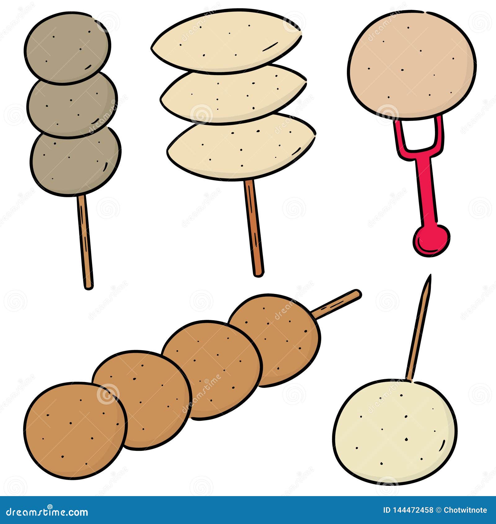 Vector Set of Meatball, Fish Ball, Pork Ball and Shrimp Ball Stock ...