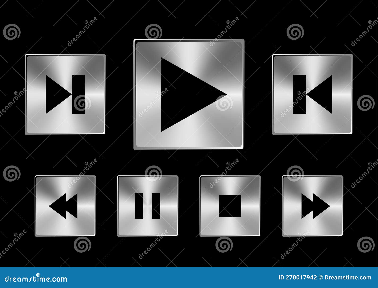 Vector Set of Media Buttons. Abstract Technology Circle Button Template ...