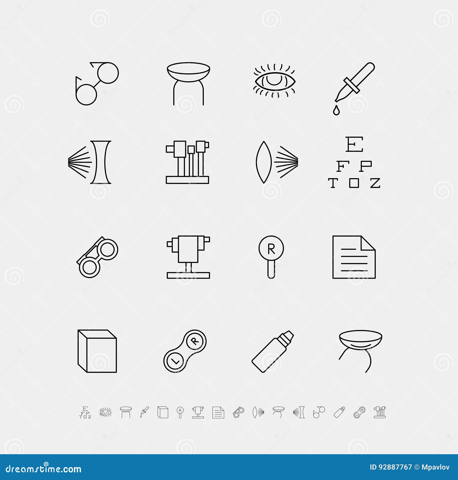 Vector Set of Medical Icons for Ophthalmology. Stock Vector ...