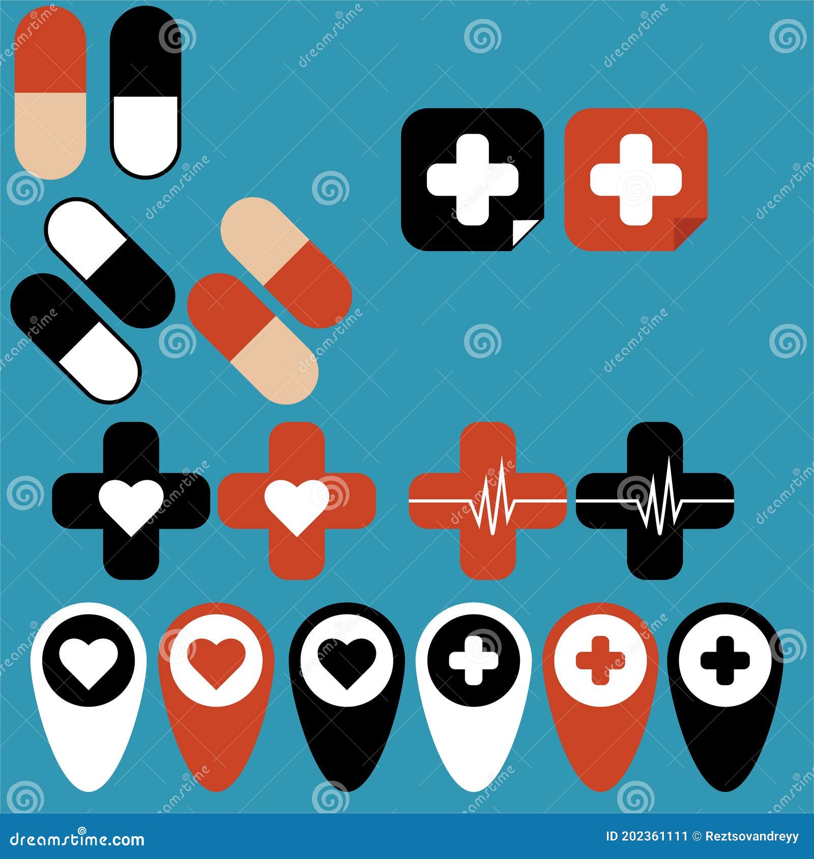 Vector Set of Medical Icons Vector for Web Design and Mobile. Colored ...