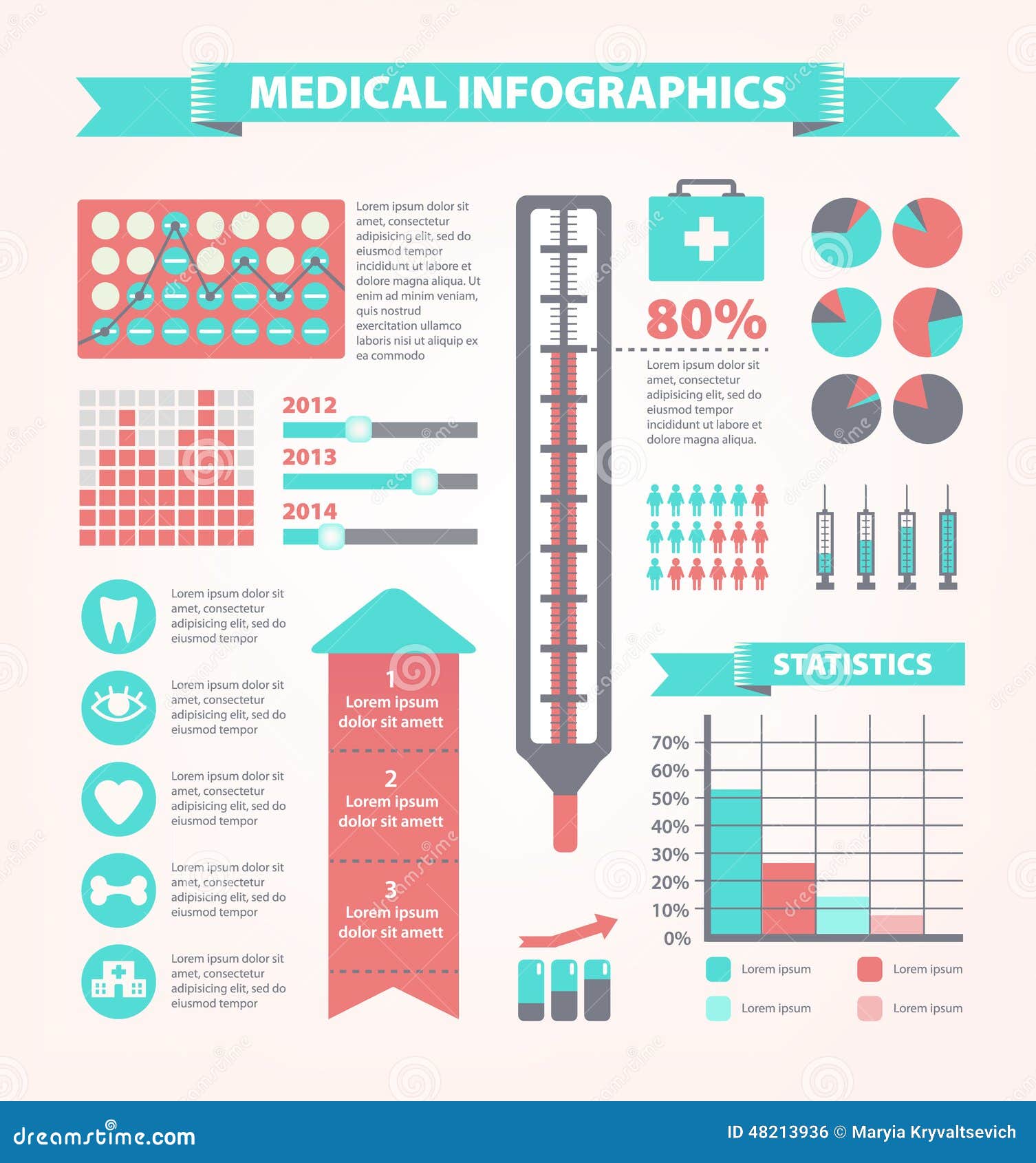 Vector Set of Medical Infographic Stock Vector - Illustration of graph ...