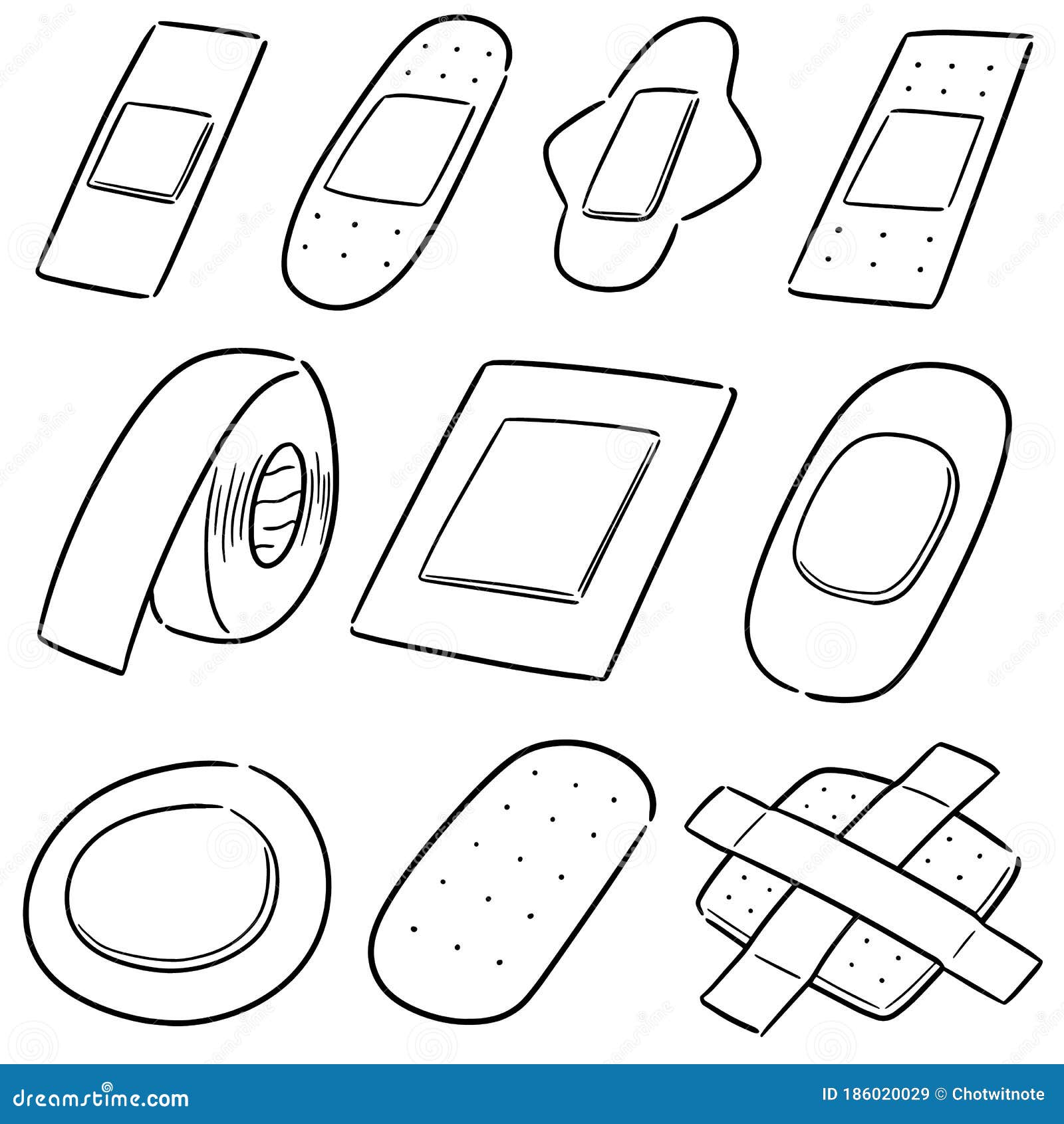 Vector Set of Medical Plaster Stock Vector - Illustration of repair ...