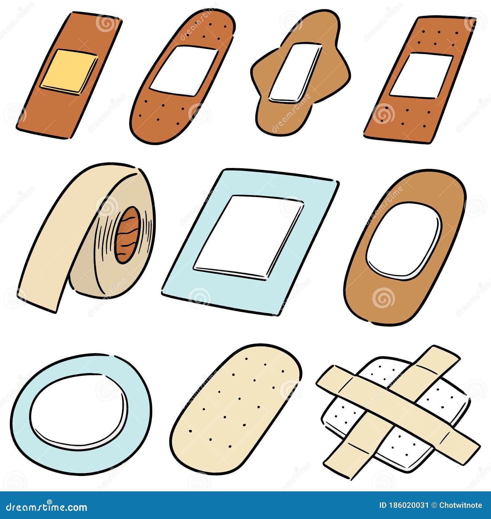 Vector Set of Medical Plaster Stock Vector - Illustration of simple ...