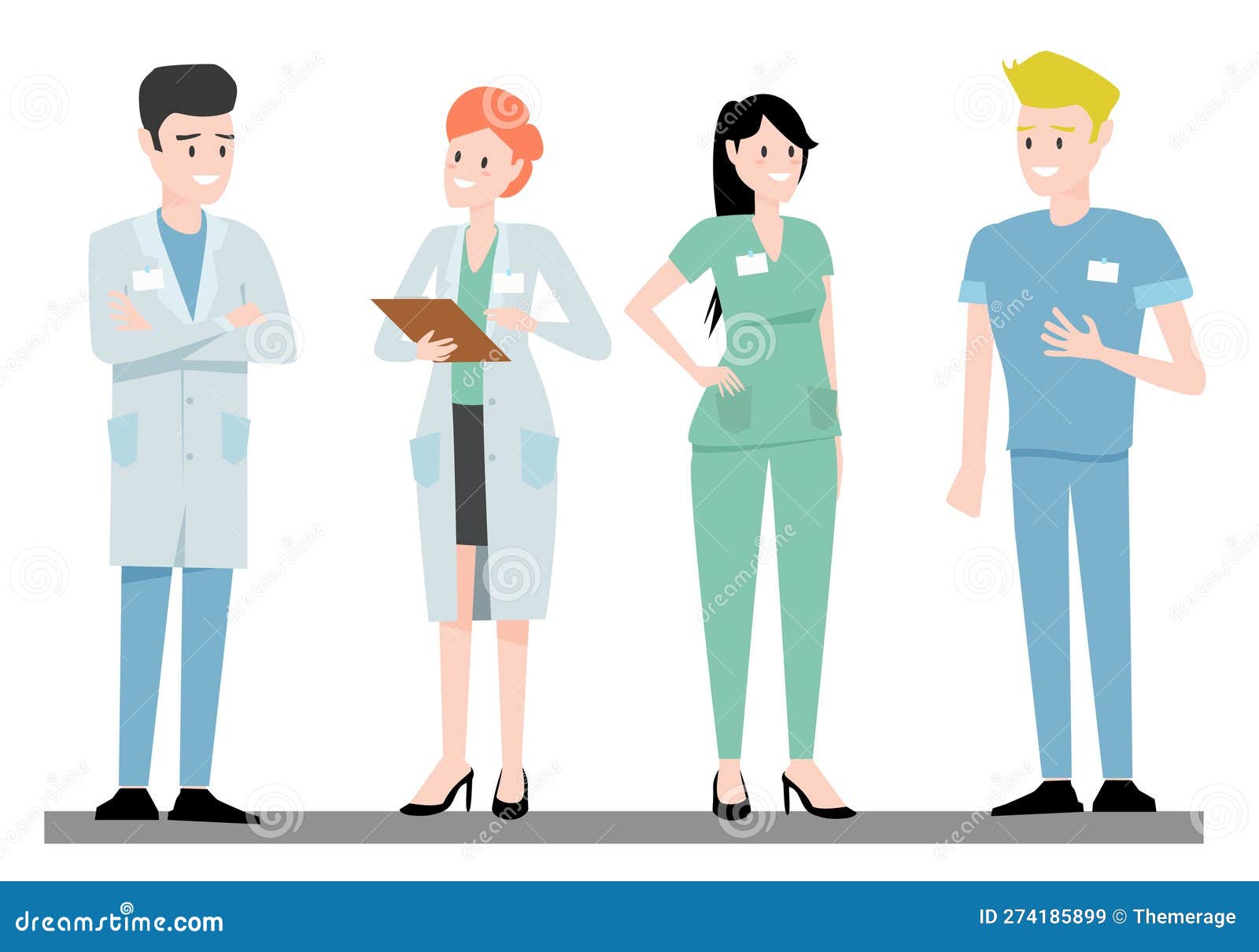 Vector Set of Medical Staff for Your Collages Stock Vector ...