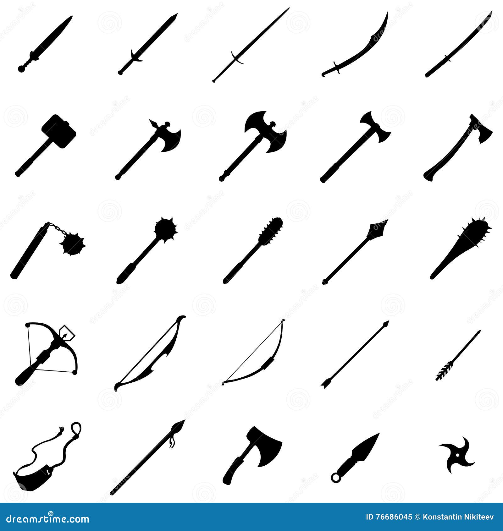 Set Of 12 Weapon Icons Vector Illustration | CartoonDealer.com #146071884