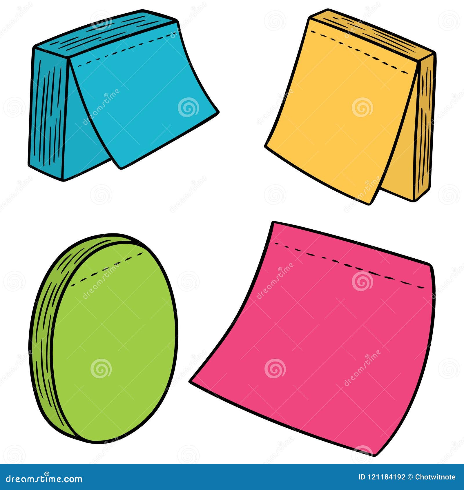 Vector set of memo note stock vector. Illustration of business - 121184192