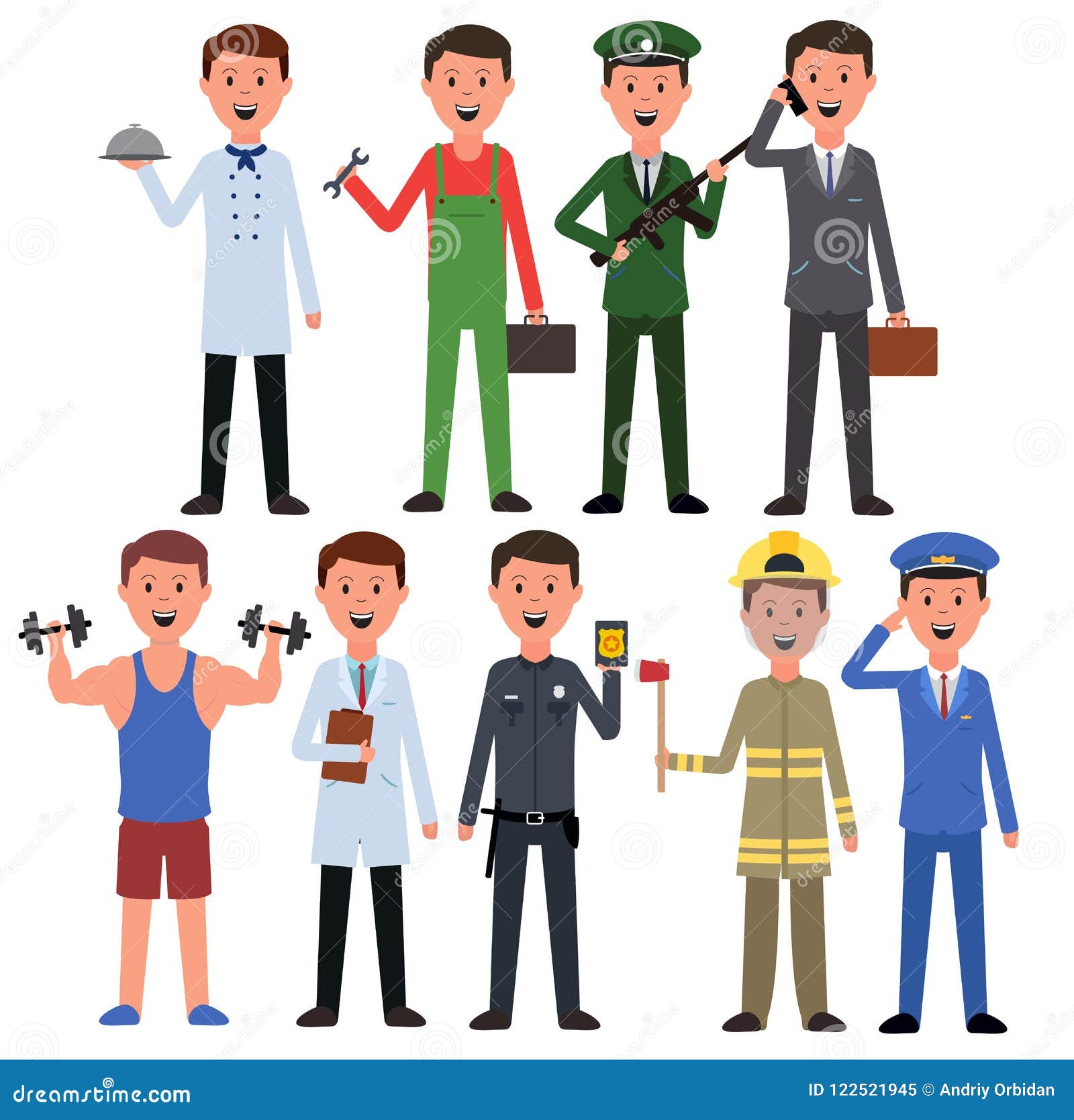 Vector Set. Men of Different Professions. Vector Illustration Stock ... Vector Set. Men of Different Professions. Vector Illustration Stock ...