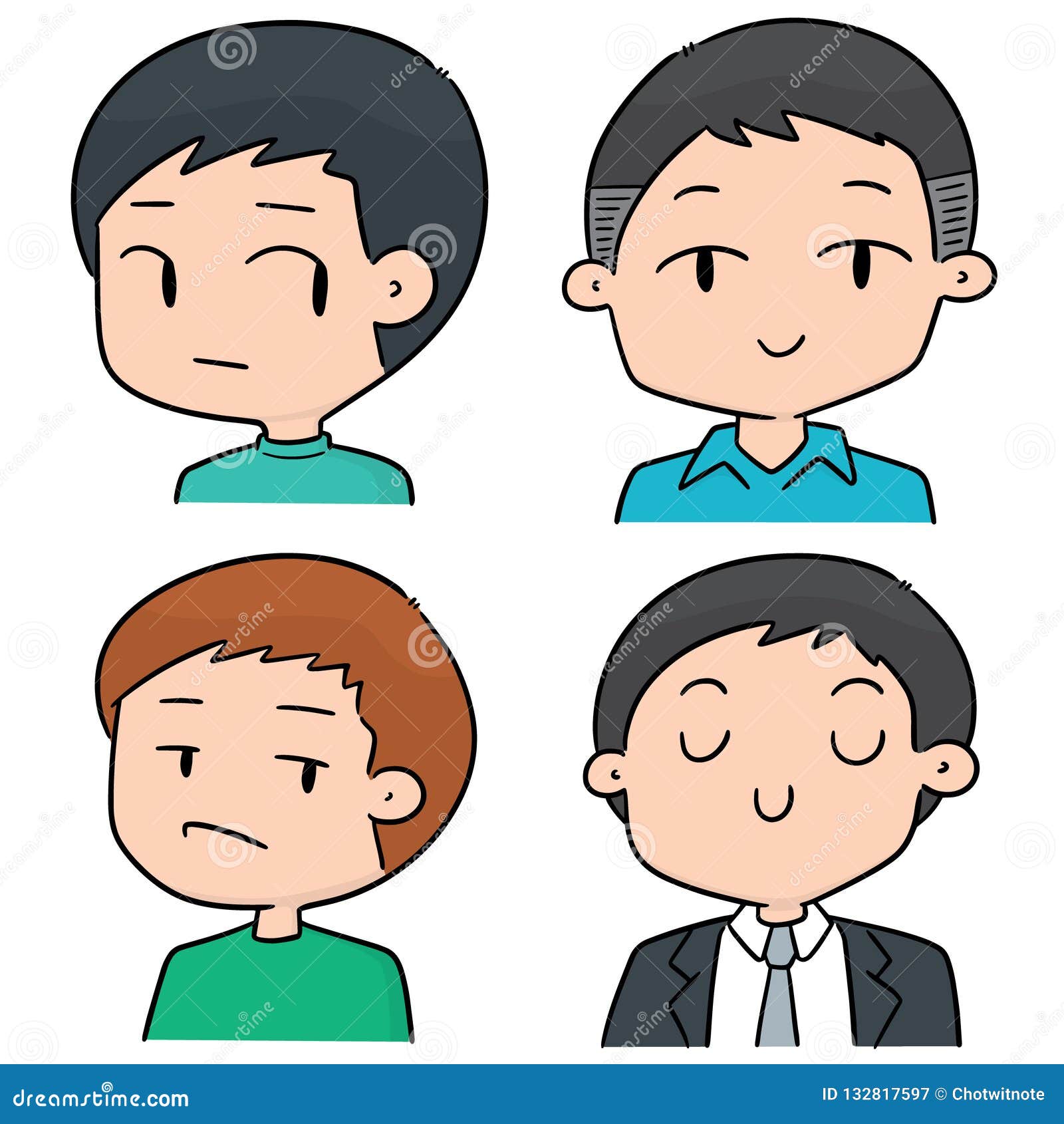 Vector set of men stock vector. Illustration of line - 132817597