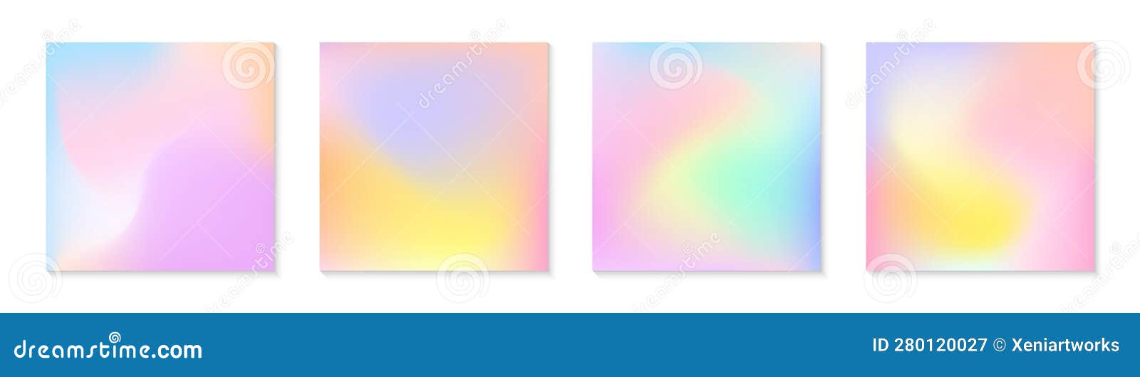 Vector Set of Mesh Gradient Backgrounds in Cold and Warm Colors Stock ...