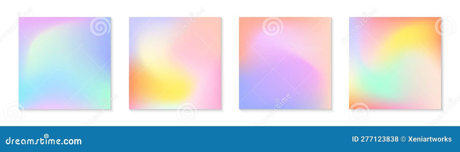 Vector Set of Mesh Gradient Backgrounds in Cold and Warm Colors Stock ...