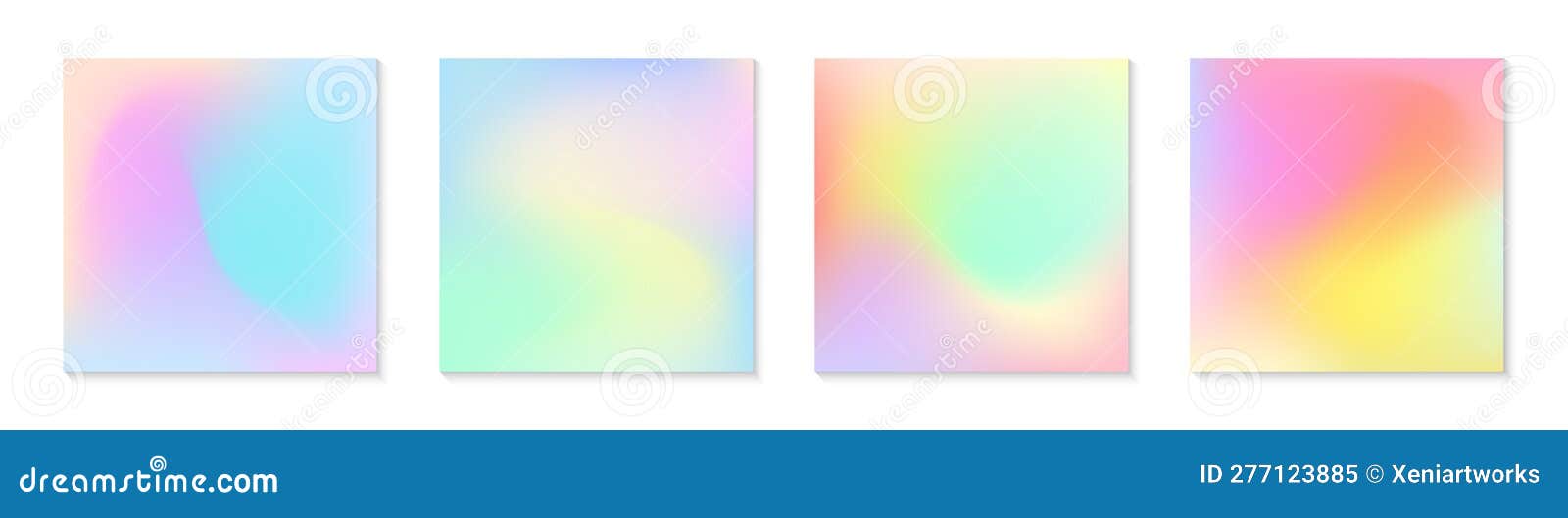 Vector Set of Mesh Gradient Backgrounds in Cold and Warm Colors Stock ...