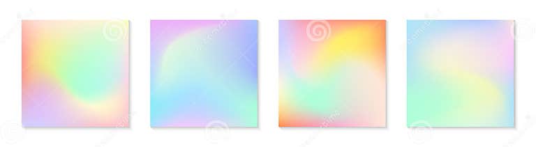 Vector Set of Mesh Gradient Backgrounds in Cold and Warm Colors Stock ...