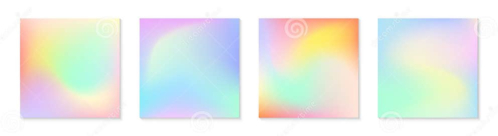 Vector Set of Mesh Gradient Backgrounds in Cold and Warm Colors Stock ...
